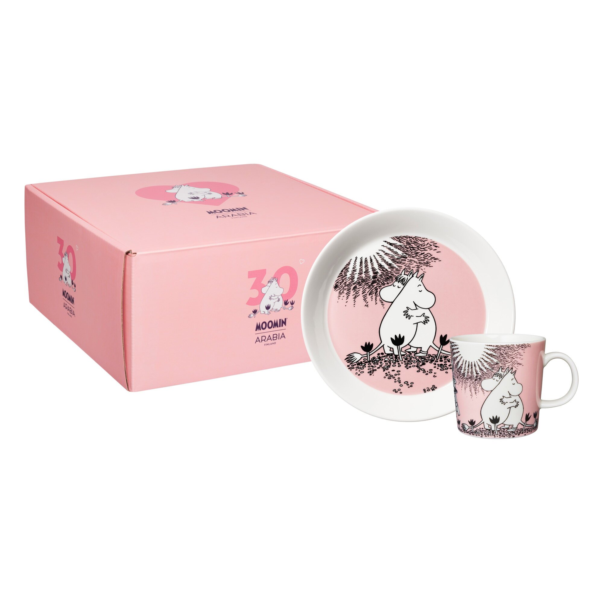 Moomin Arabia Moomin mug and plate set, Love 30 | Finnish Design Shop