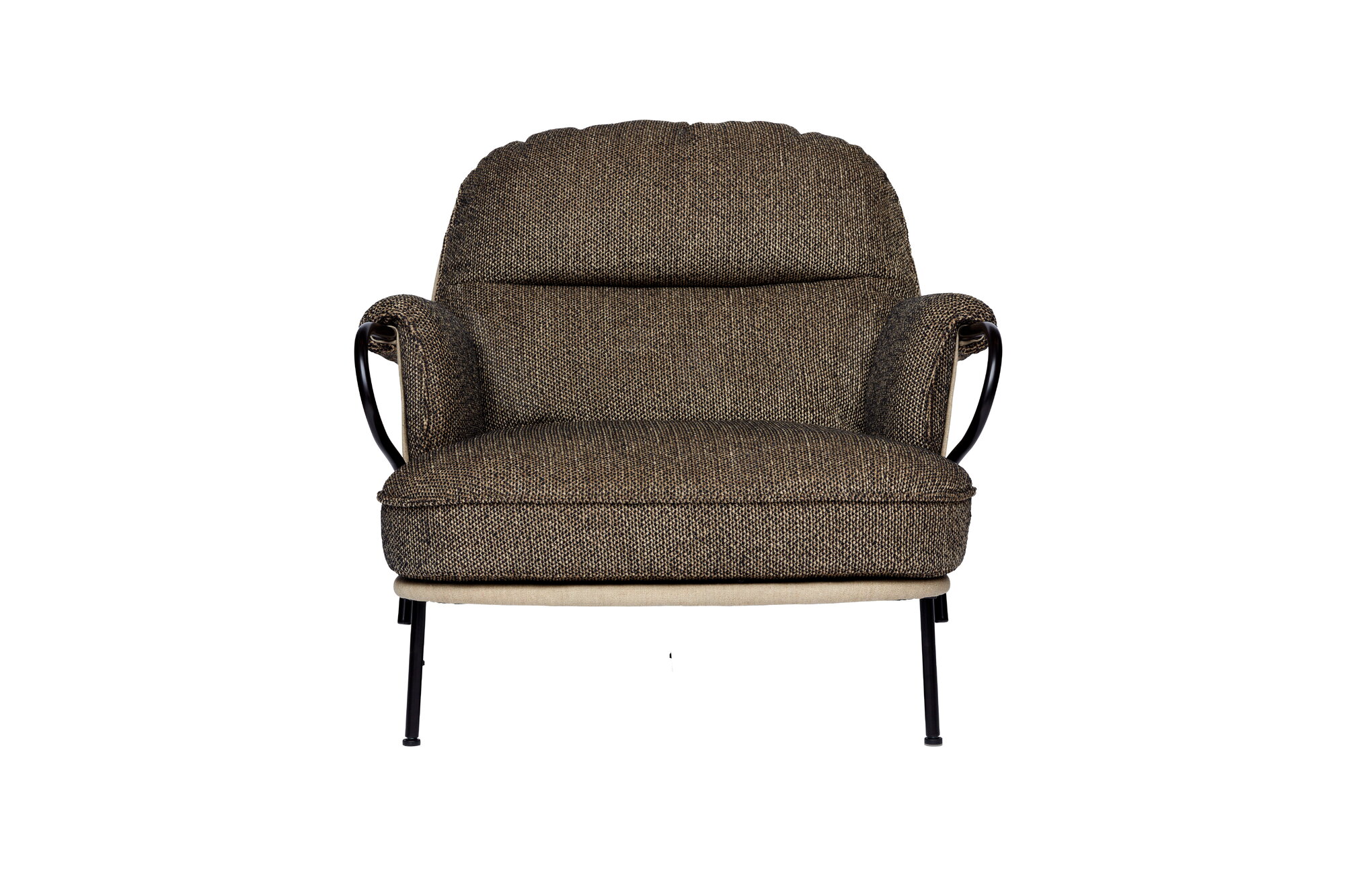 Fogia Lyra armchair, black steel - brown Kvadrat Safire 0001 | Finnish ...