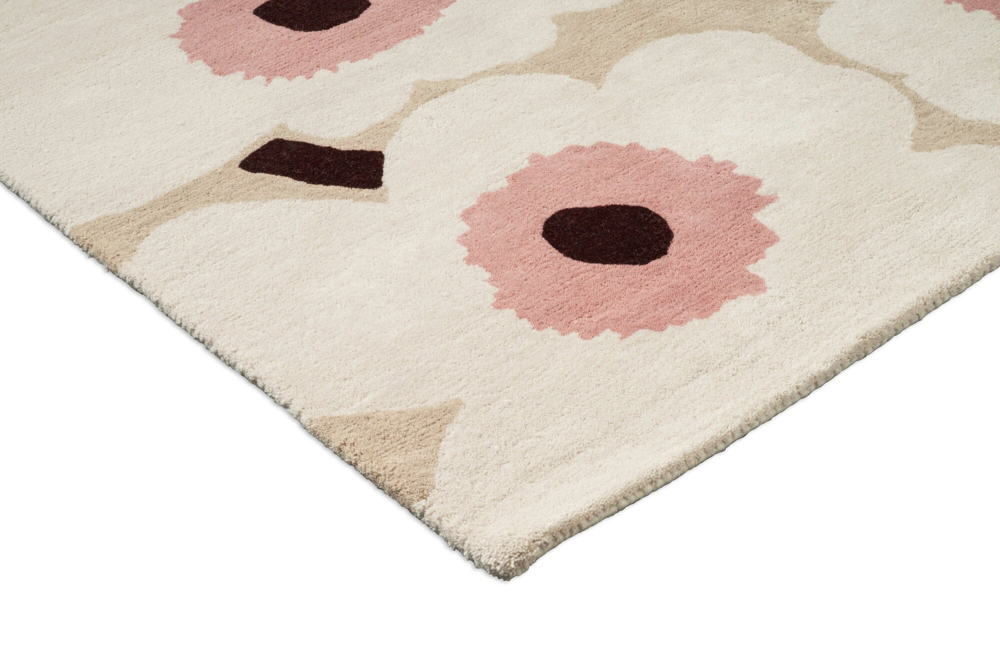 Marimekko Unikko rug, beige - pink | Finnish Design Shop