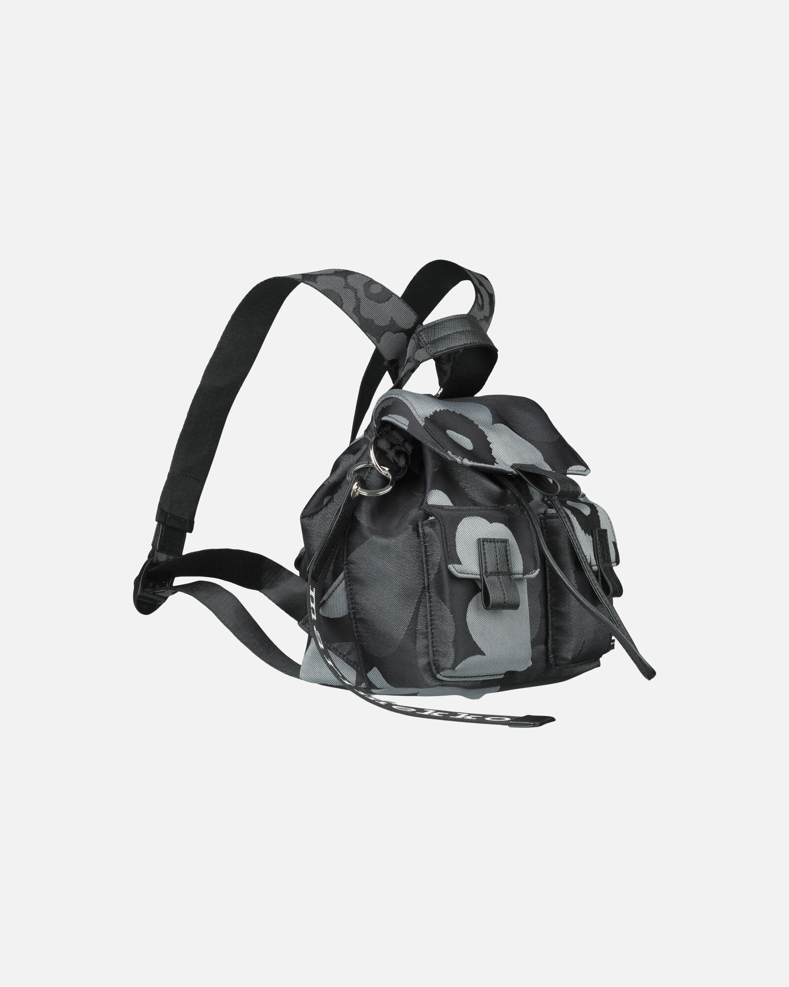 Marimekko Everything backpack, S, Unikko grey - dark grey - black ...