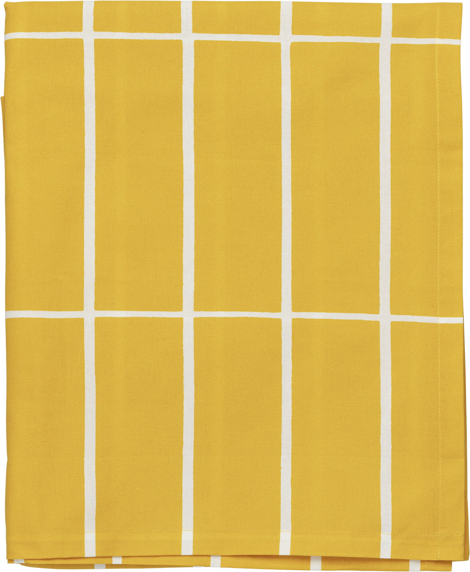 Marimekko Tiiliskivi table cloth, 135 x 245 cm, saffron - off-white ...