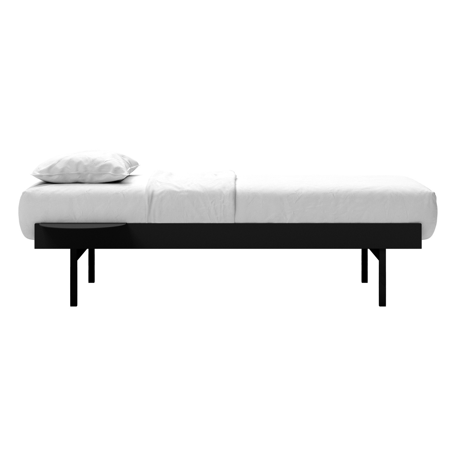 Moebe Bed, high, 90-180 cm, black | Finnish Design Shop
