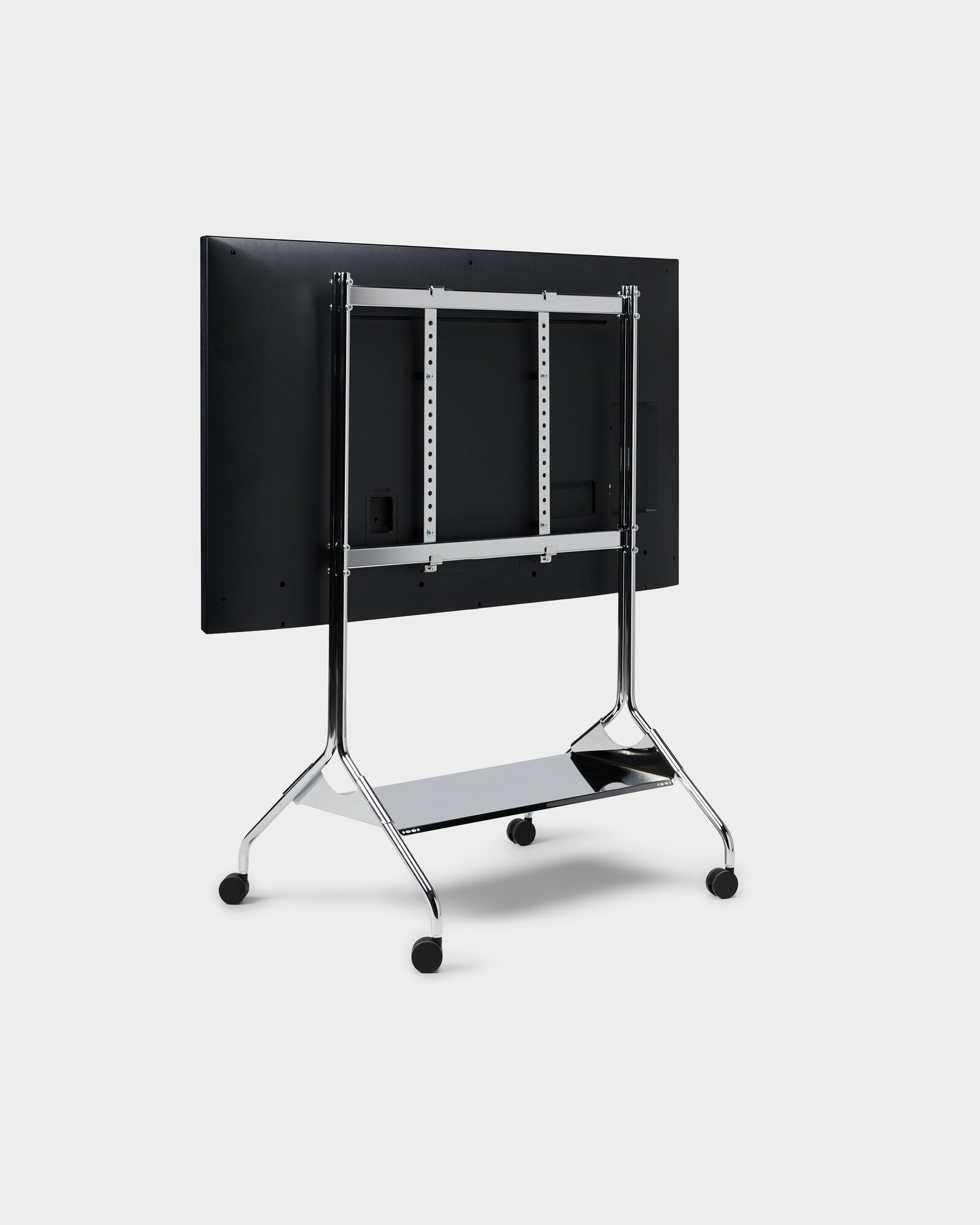 Pedestal Moon Rollin' Tall TV stand, chrome | Finnish Design Shop NL