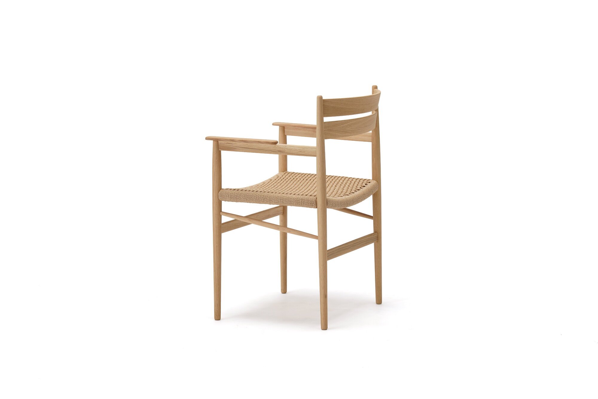 Karimoku Case N-DC04 dining armchair, lacquered oak - natural paper ...