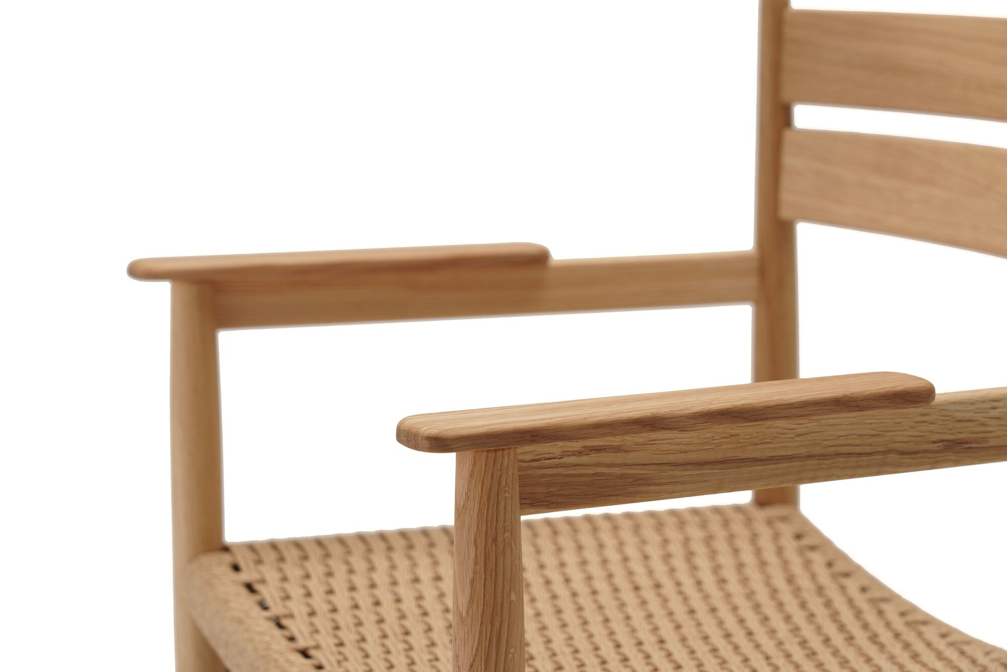 Karimoku Case N-DC04 dining armchair, lacquered oak - natural paper ...