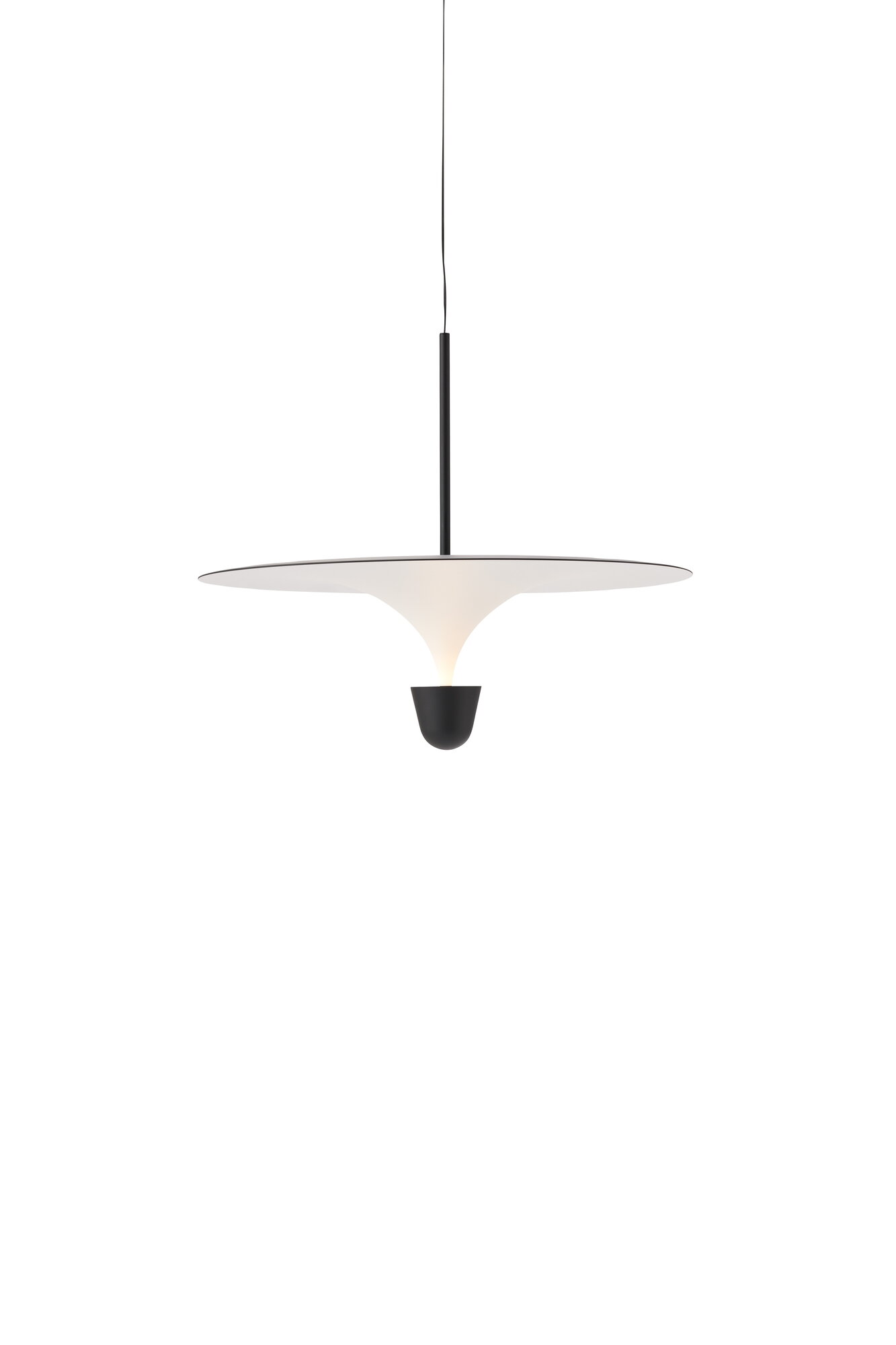 New Works Kantarell pendant lamp, 60 cm, black - white | Finnish Design ...