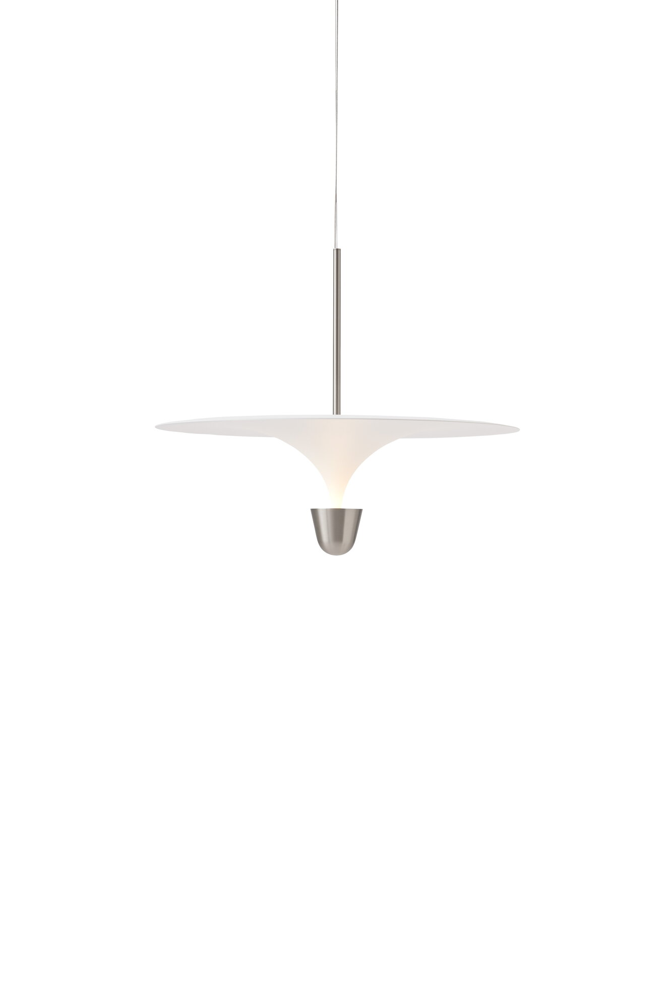 New Works Kantarell pendant lamp, 60 cm, nickel - white | Finnish ...