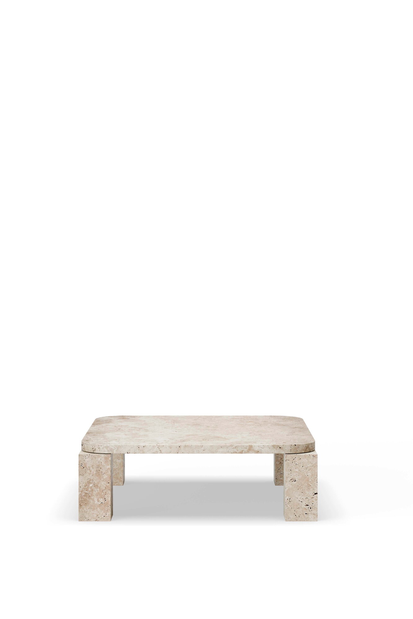 New Works Atlas coffee table, 82 x 82 cm, unfilled travertine | Finnish ...