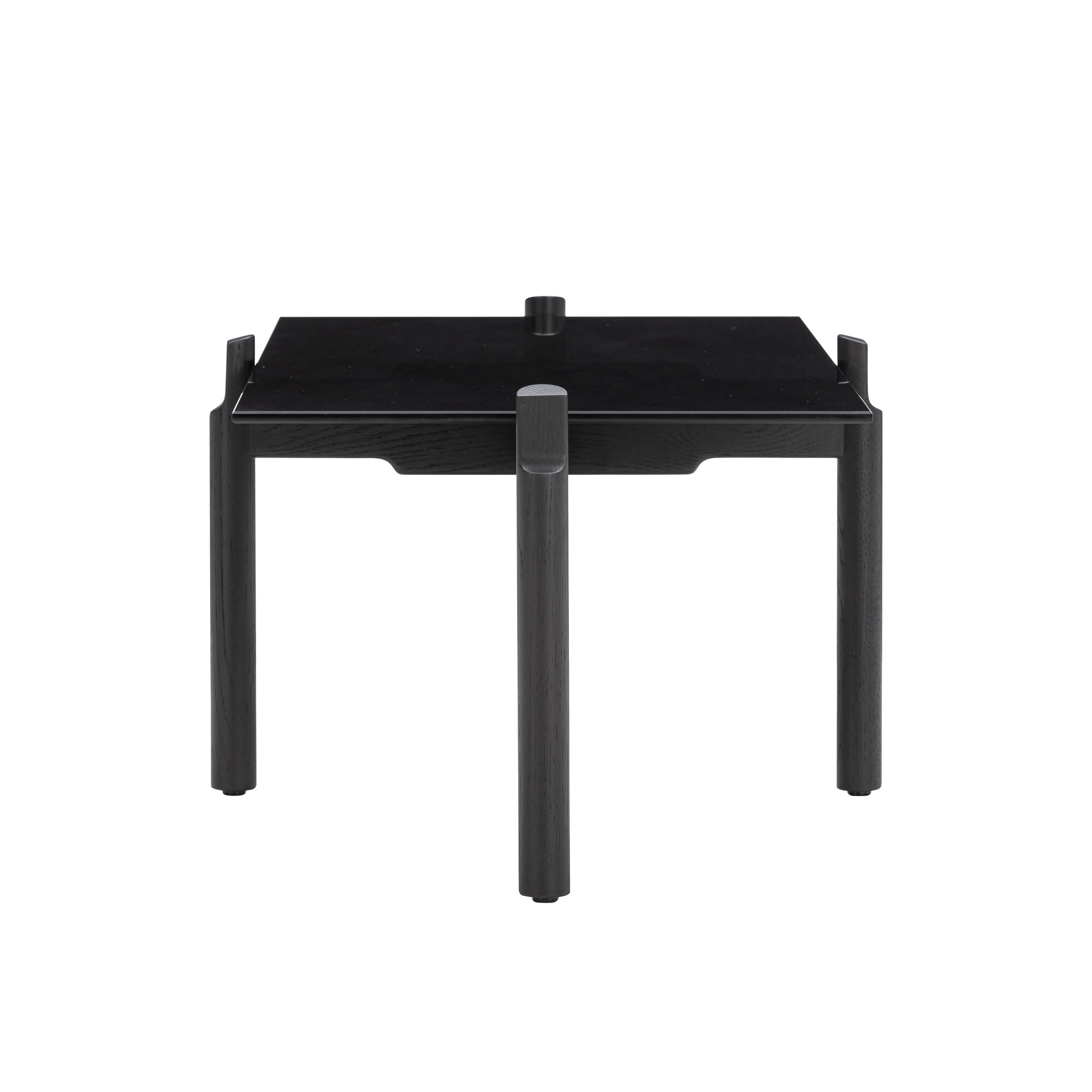Wendelbo Notch coffee table, rectangular, M, black glass - black sta ...