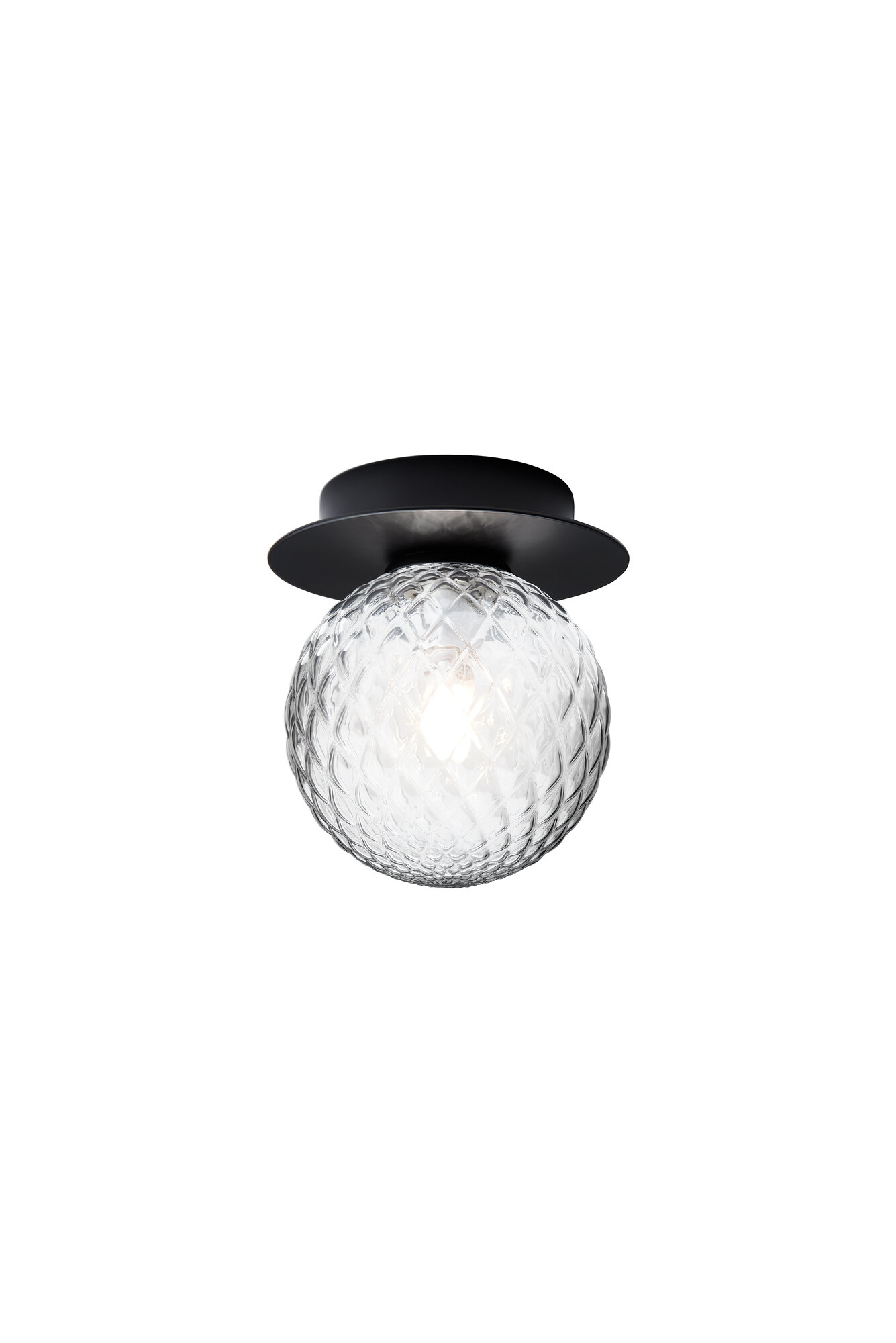 Nuura Liila 1 wall/ceiling lamp, small, black - optic clear | Finnish ...