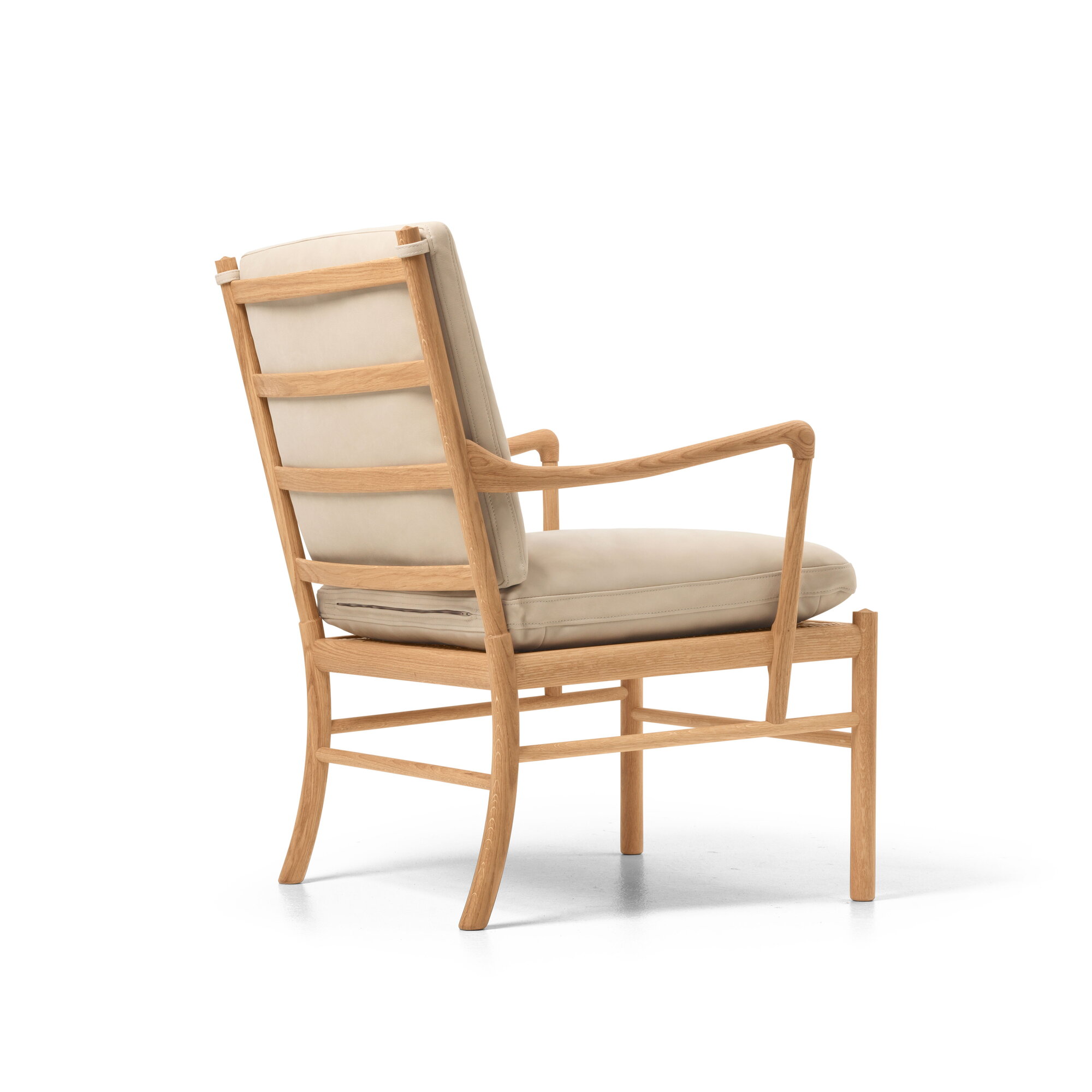 Carl Hansen & Søn OW149 Colonial chair, oiled oak - Terra leather Lime ...