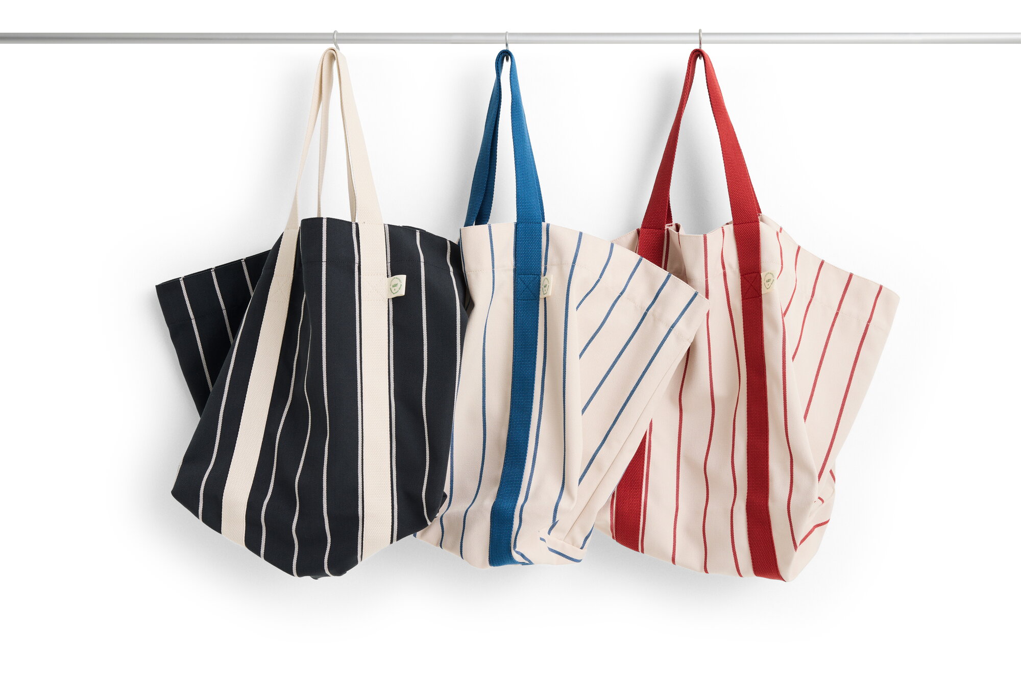 HAY Outdoor Market picnic bag, beige - blue stripe | Finnish Design Shop