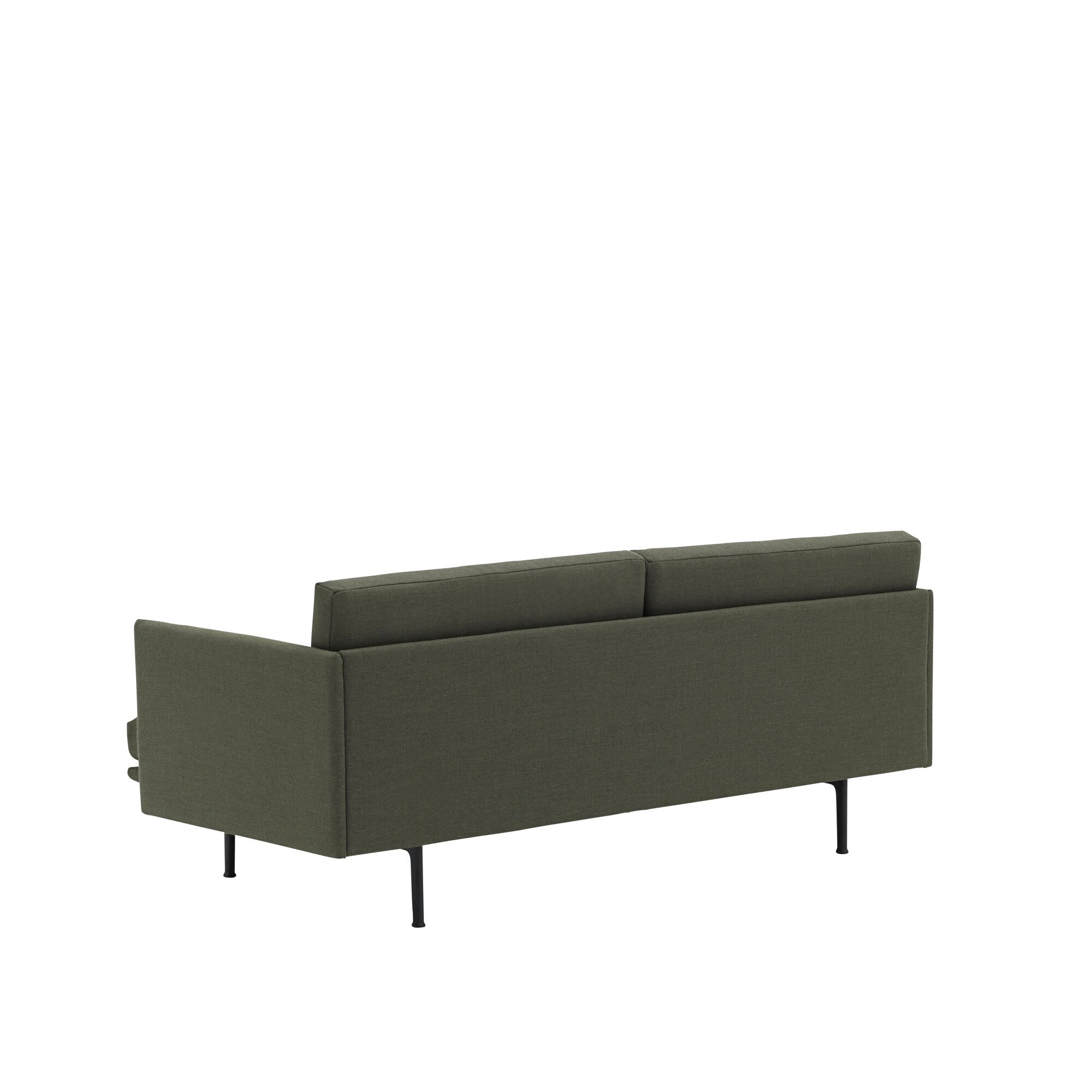 Muuto Outline sofa, 2-seater, black metal - Fiord 961 | Finnish Design Shop