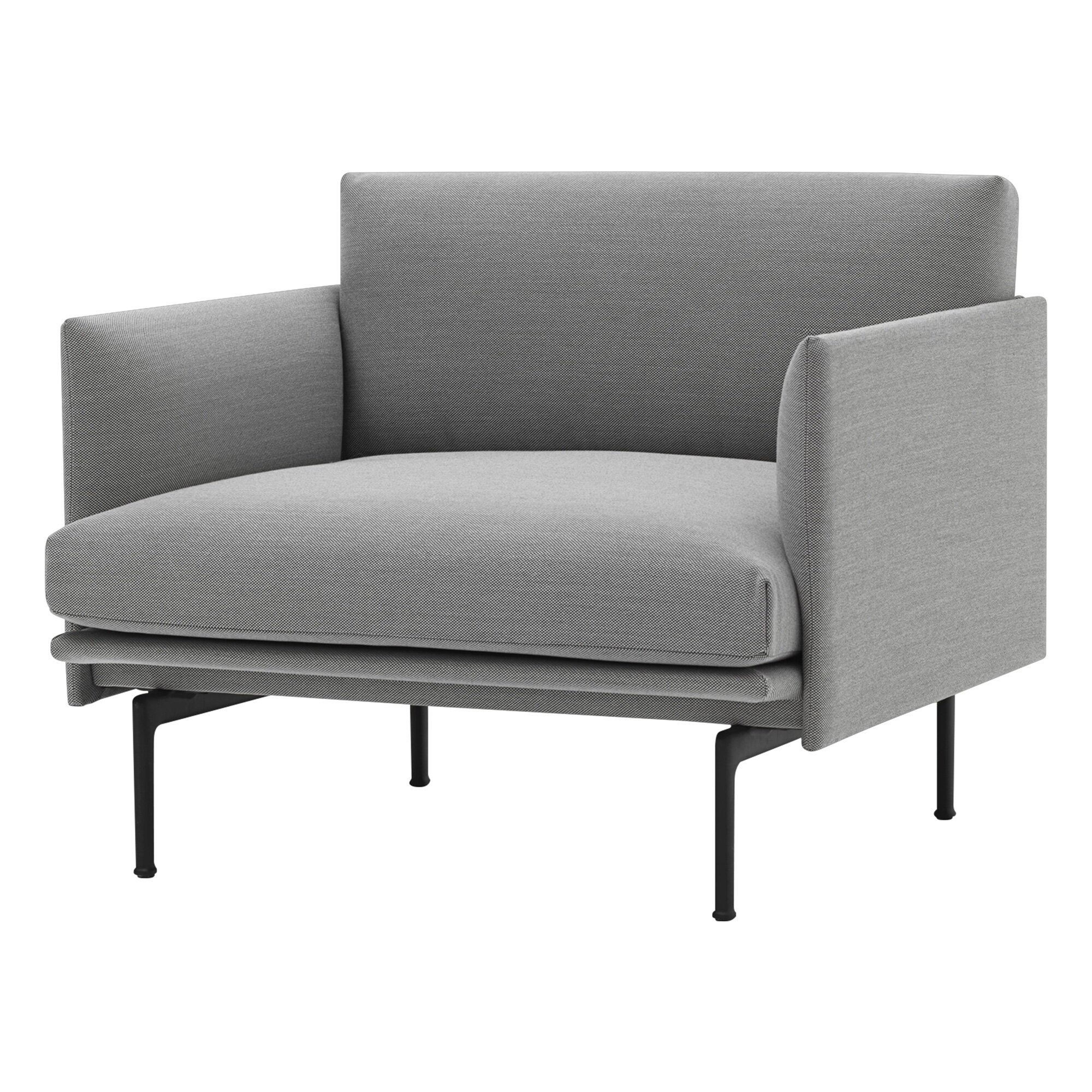 Muuto Outline lounge chair, black metal - Steelcut Trio 133 | Finnish ...