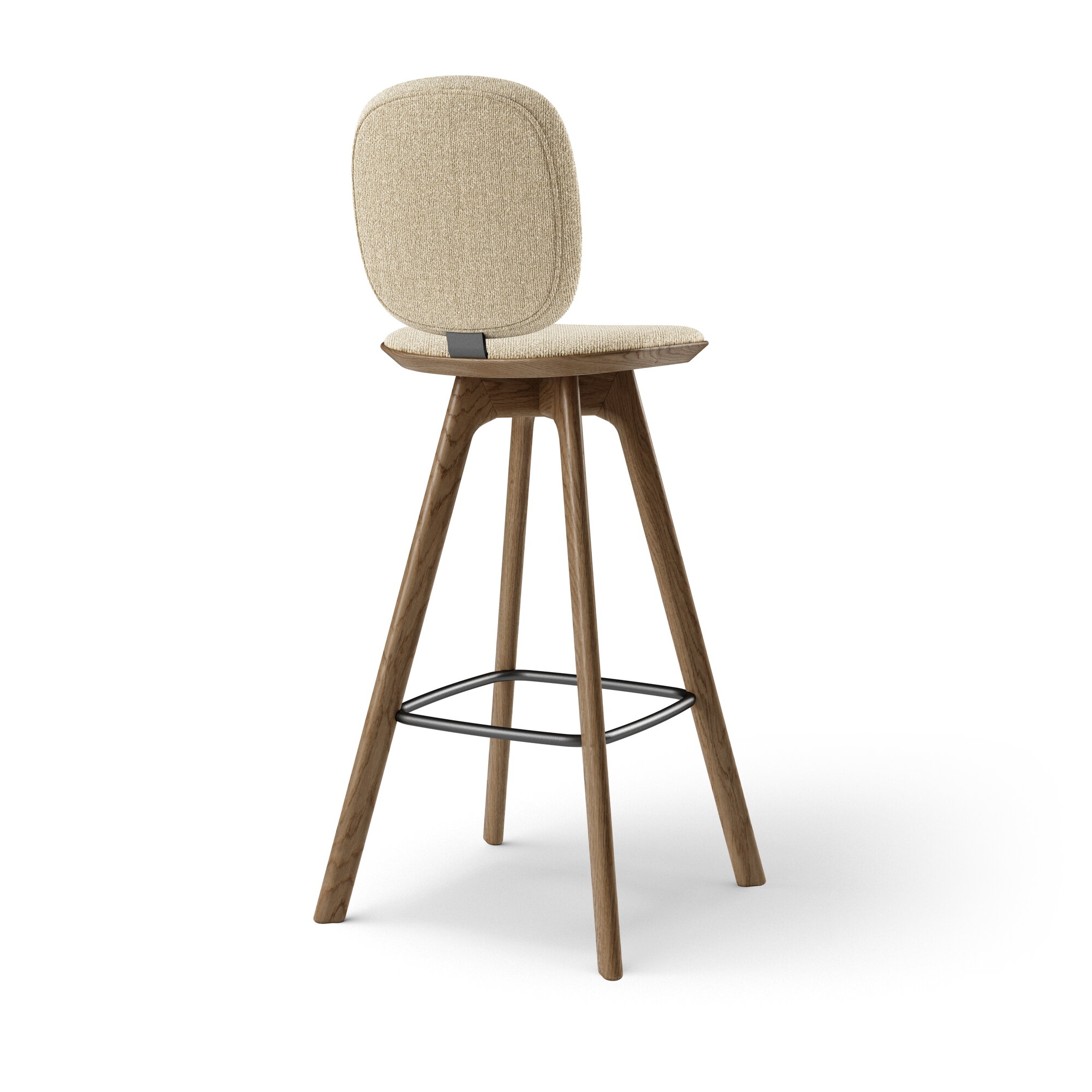 Brdr. Krüger Pauline Comfort bar stool, 75 cm, fumed oak - Moss cream ...