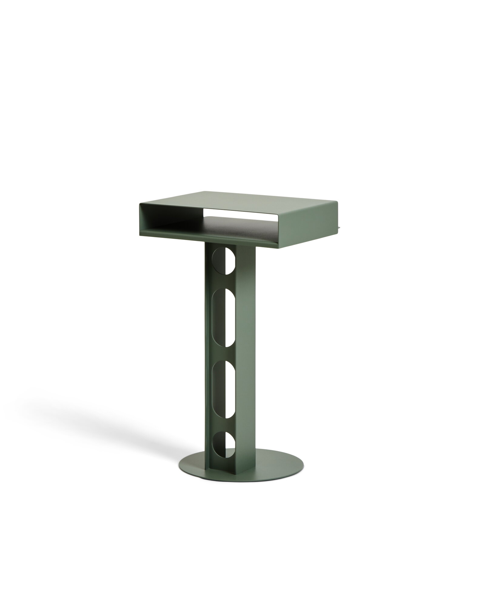 Pedestal Sidekick table, mossy green | Finnish Design Shop