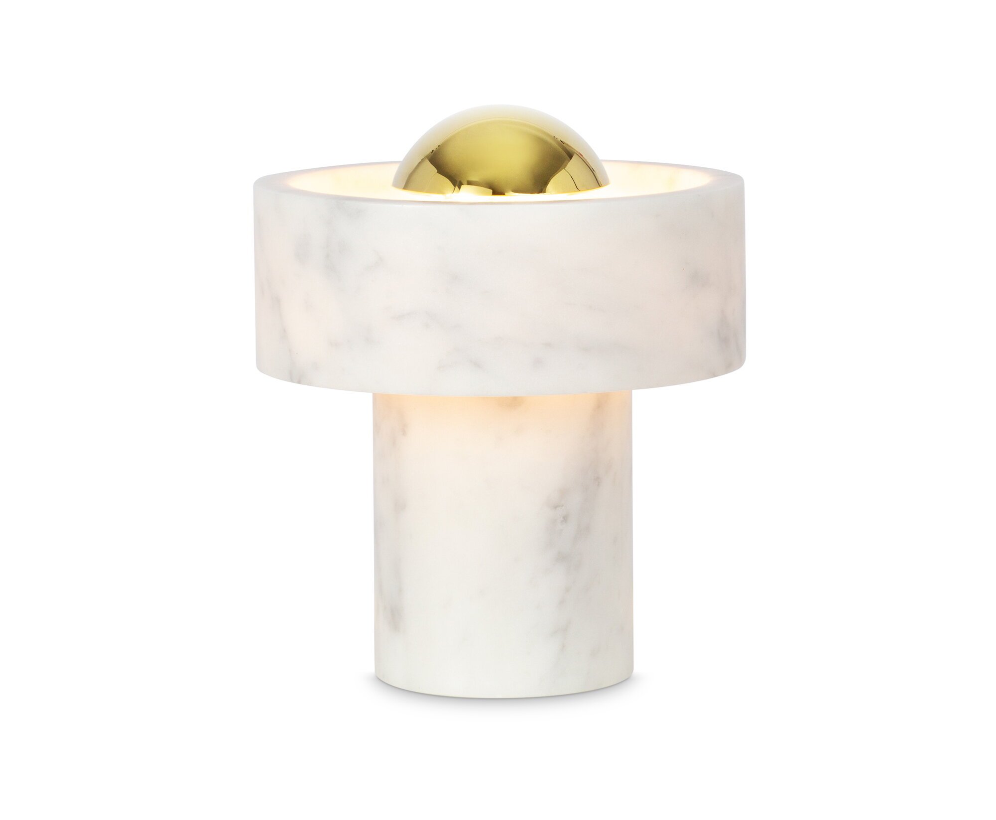 Tom Dixon Stone portable LED table lamp, white marble | Finnish Design Shop