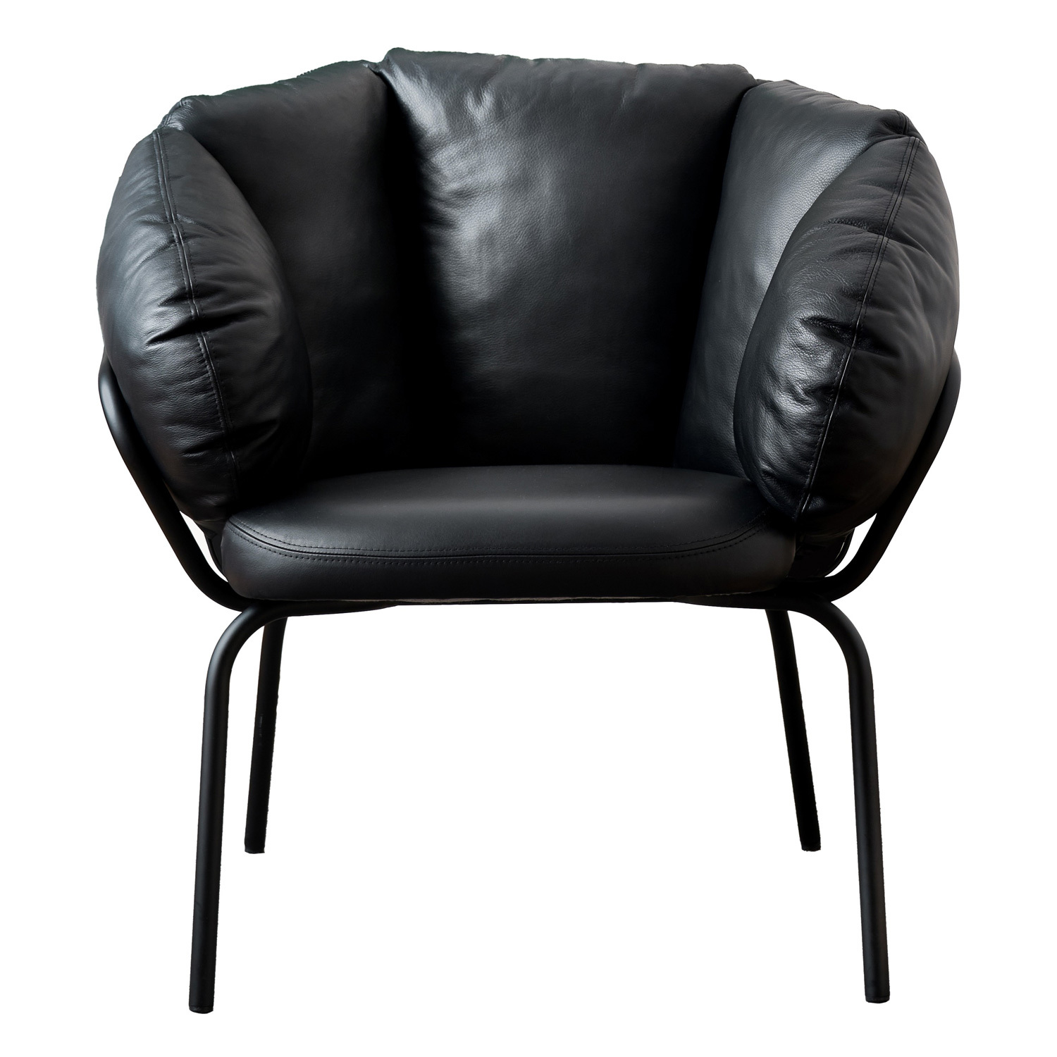 Maze Same Easy sillón, negro - cuero negro | Finnish Design Shop