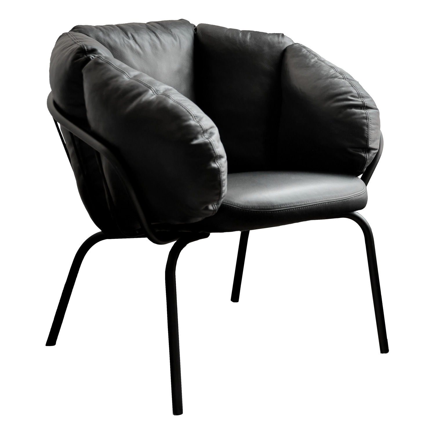 Maze Same Easy sillón, negro - cuero negro | Finnish Design Shop