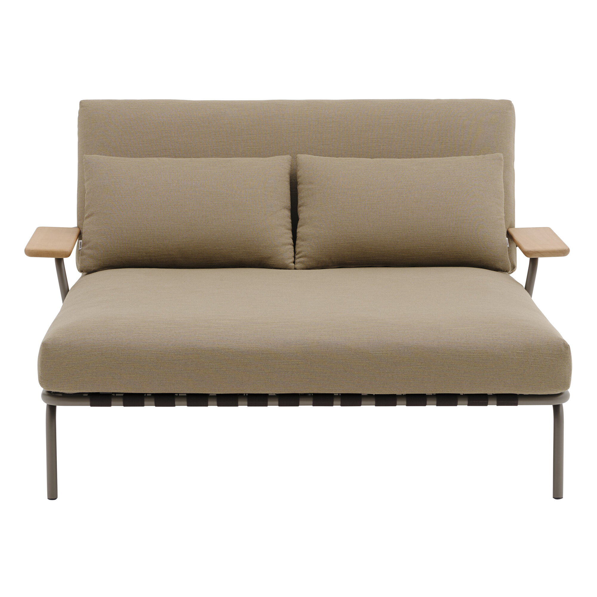 Muuto Settle Outdoor lounge bed w. armrest, Ribbed Weave 5 - taupe ...