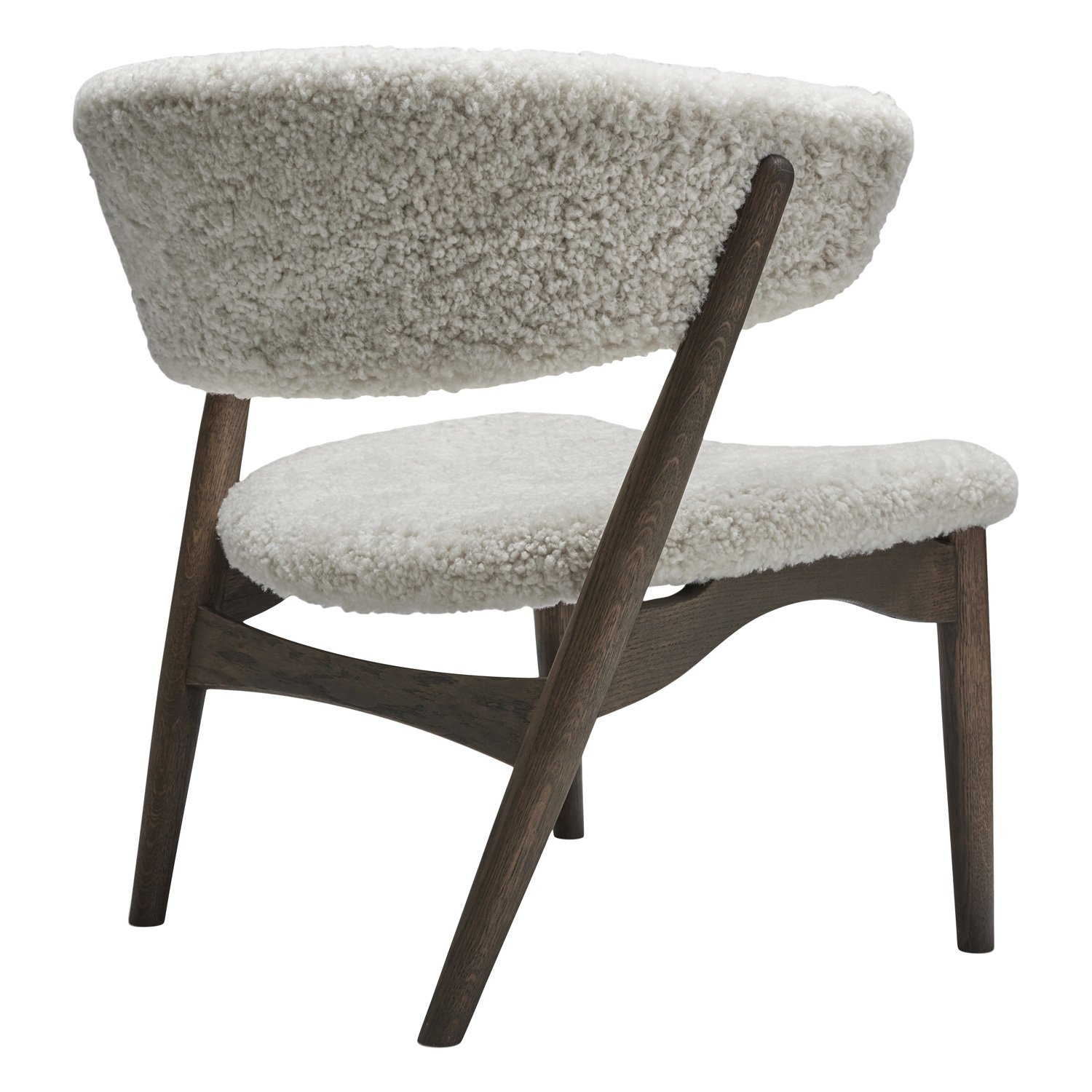 Sibast No 7 Lounge chair, fully upholstered, dark oiled oak - sheepskin ...