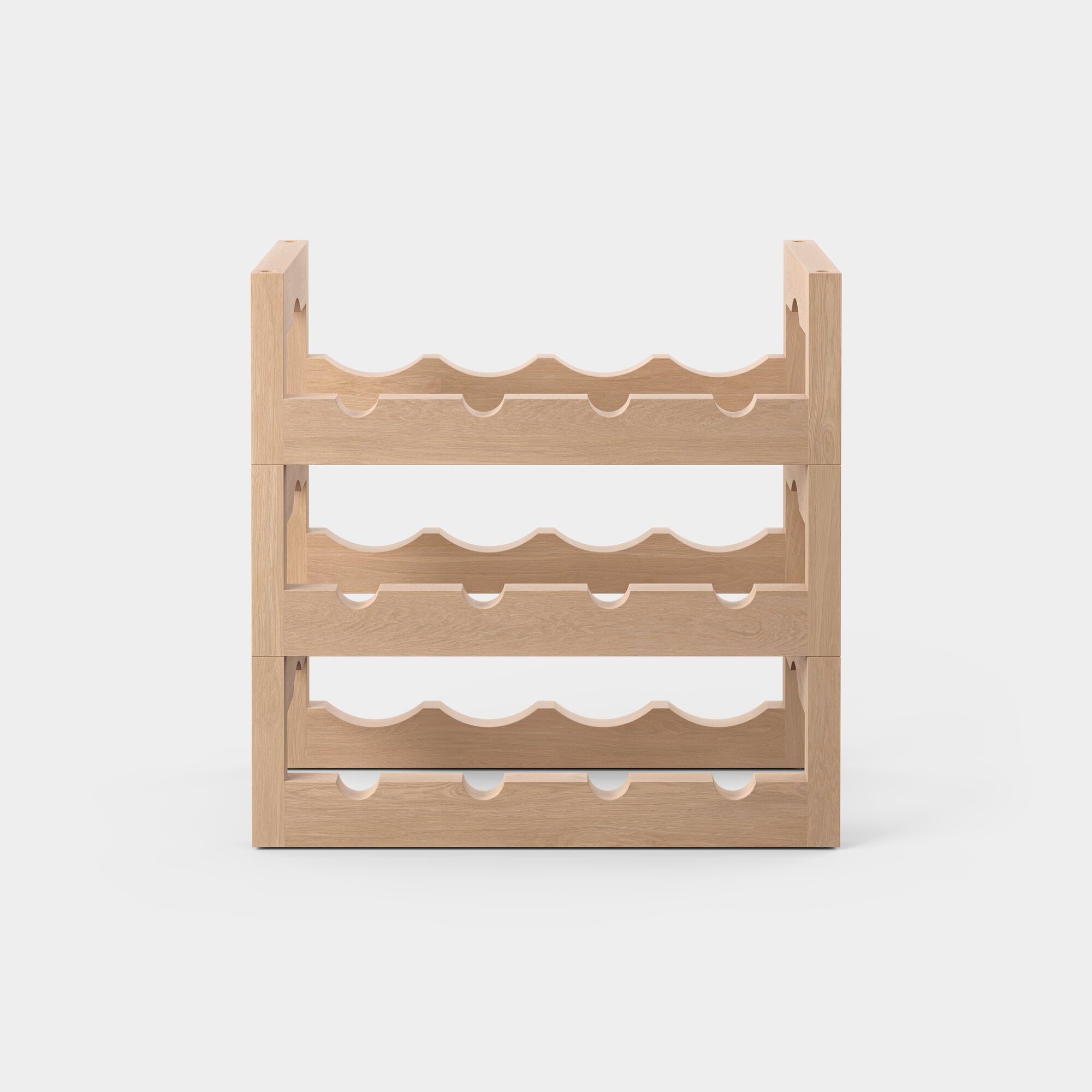 Massproductions Silo stackable wine rack, oiled ash | Finnish Design Shop