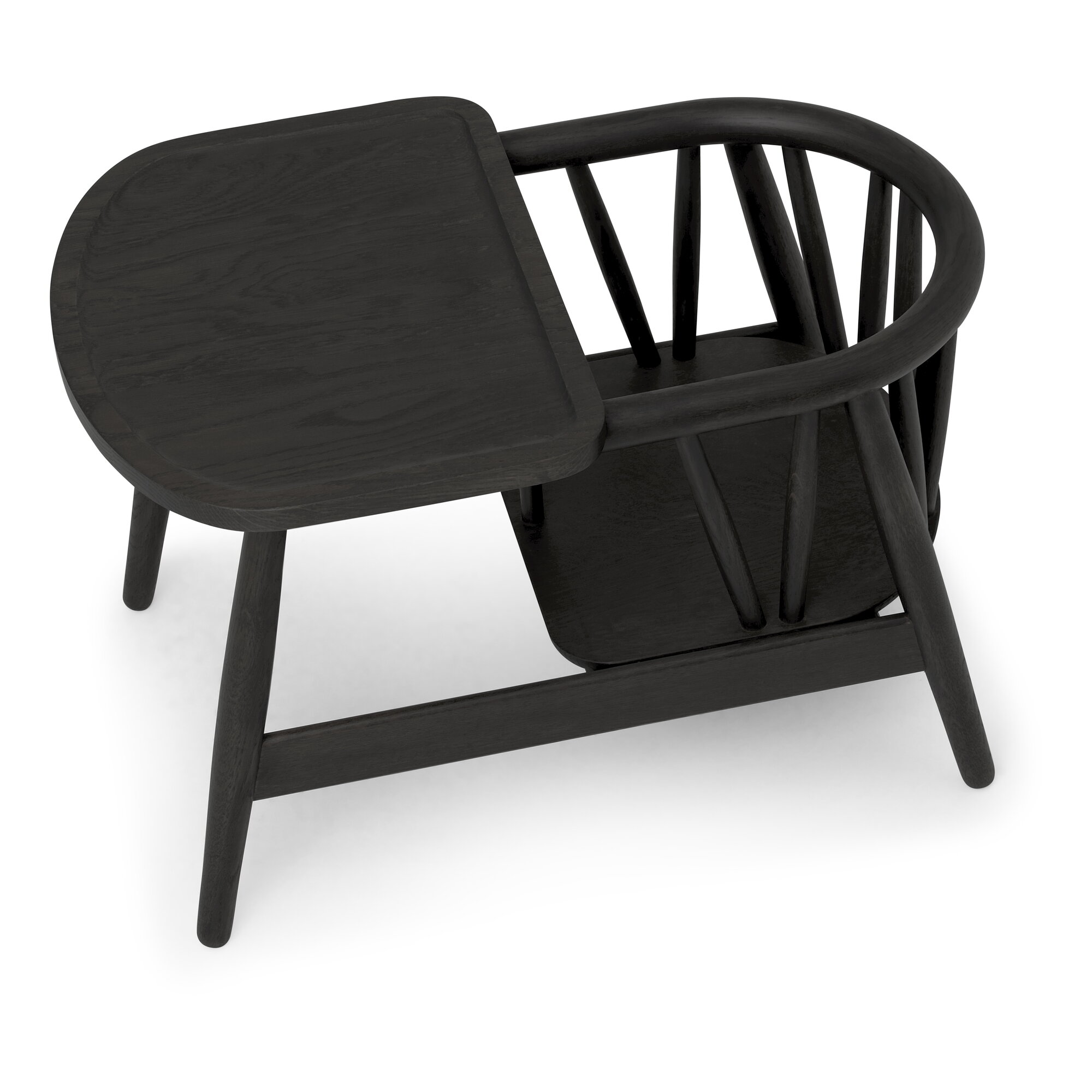 Oaklings Smilla toddler chair with tray, black stained oak | Finnish ...