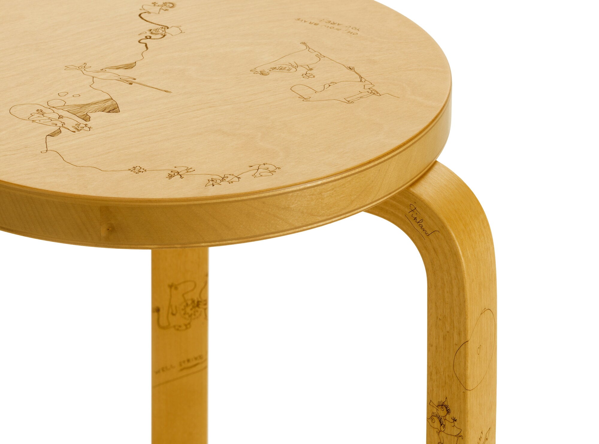 Artek Aalto stool 60, Artek + Moomin, Celebration | Finnish Design Shop UK