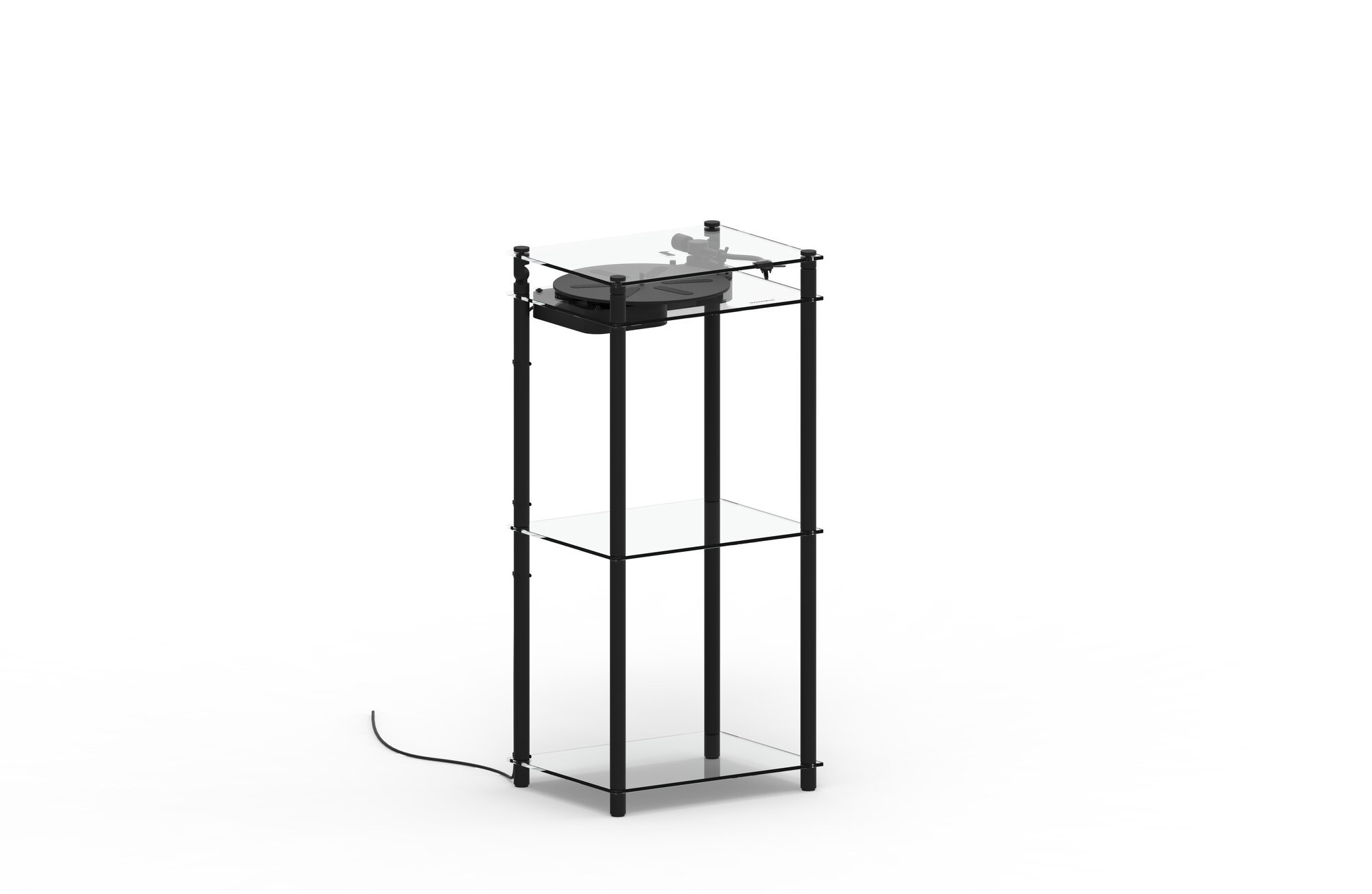 Transparent Turntable Stand, black | Finnish Design Shop