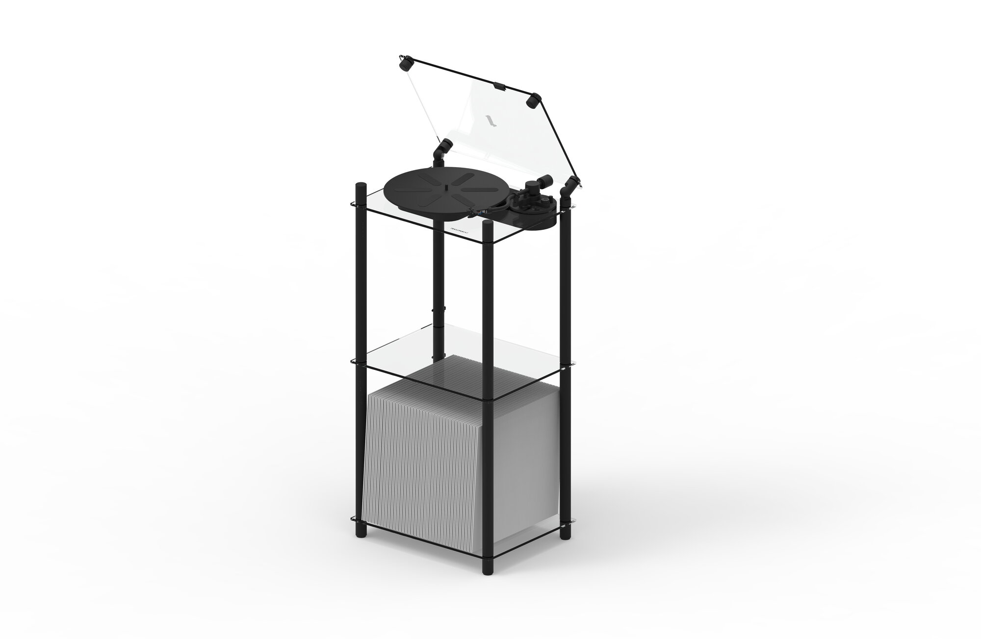 Transparent Turntable Stand, black | Finnish Design Shop