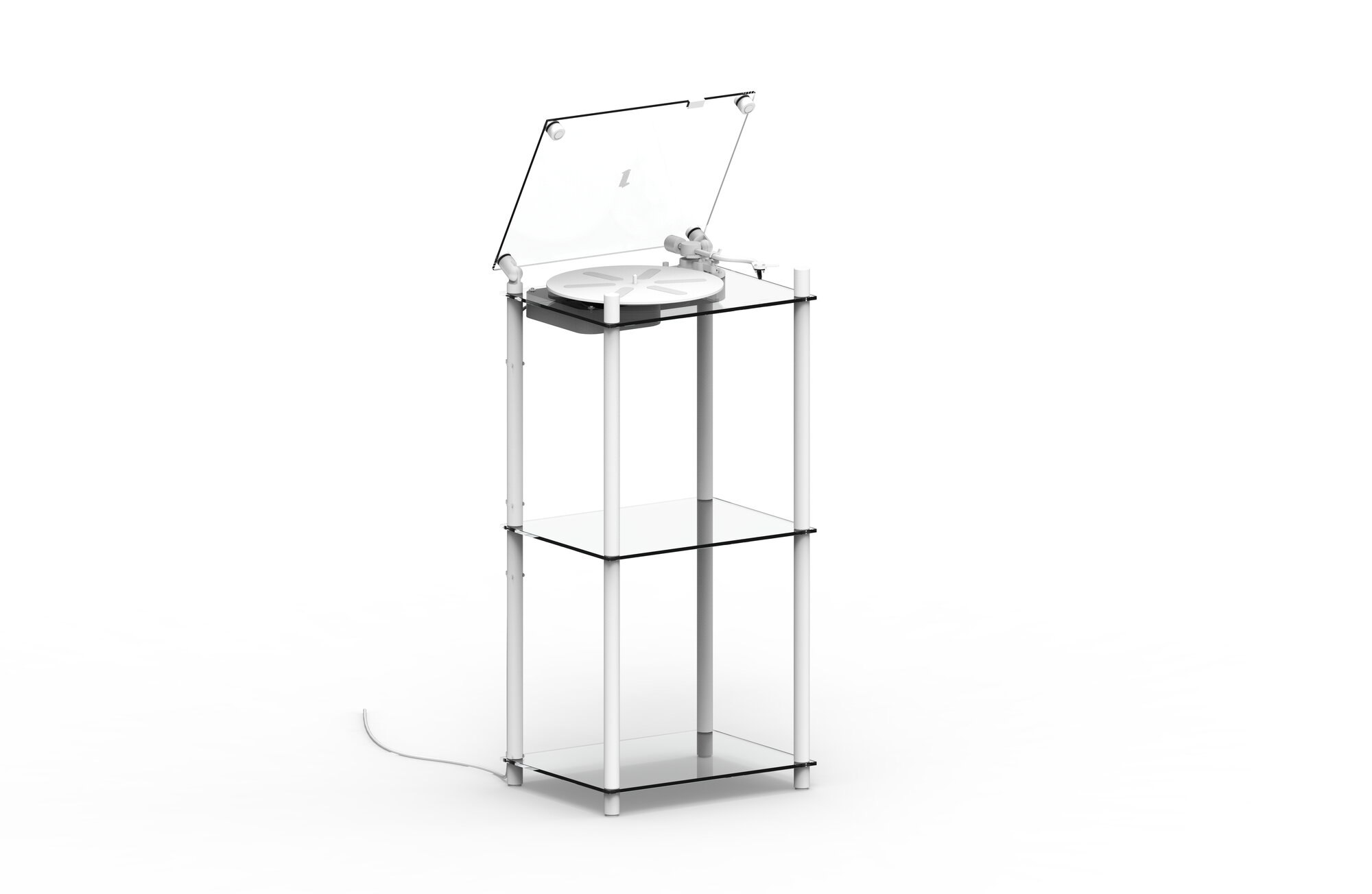 Transparent Turntable Stand, white | Finnish Design Shop