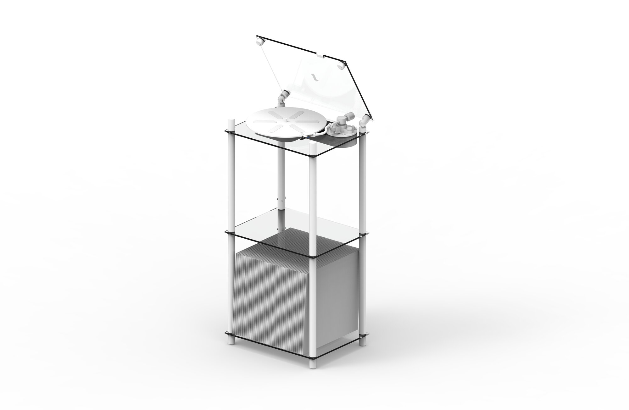 Transparent Turntable Stand, white | Finnish Design Shop