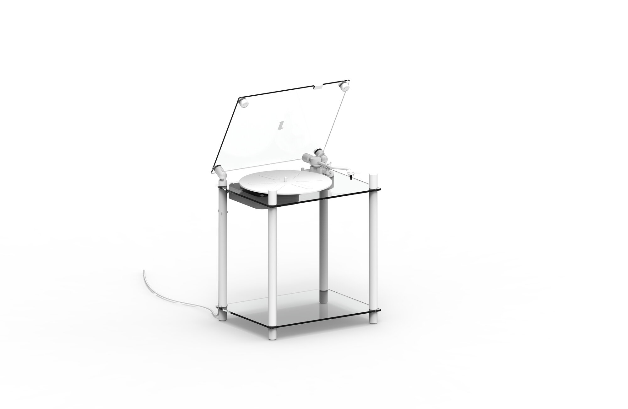 Transparent Turntable Stand, white | Finnish Design Shop