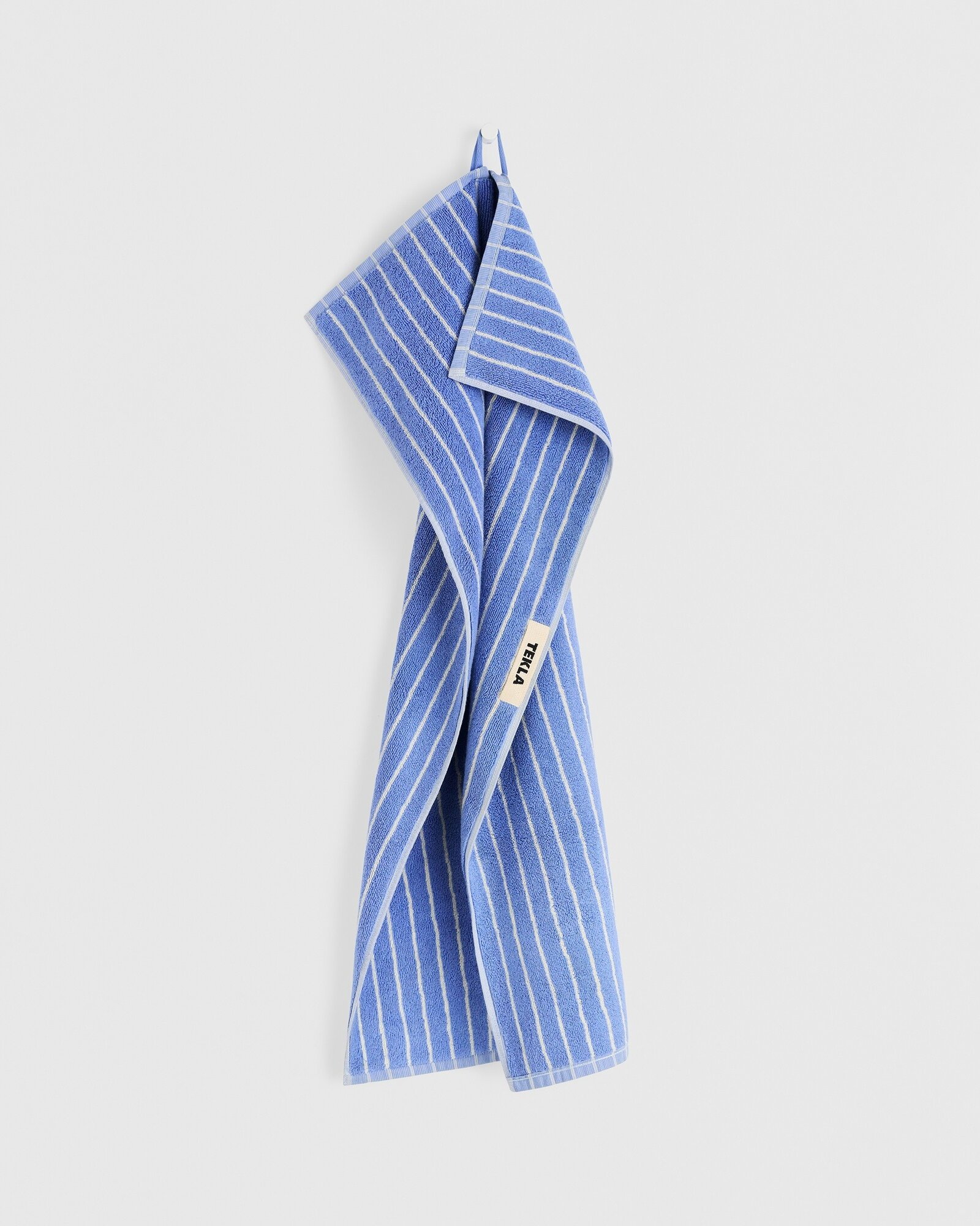Tekla Terry towel, clear blue stripes | Finnish Design Shop