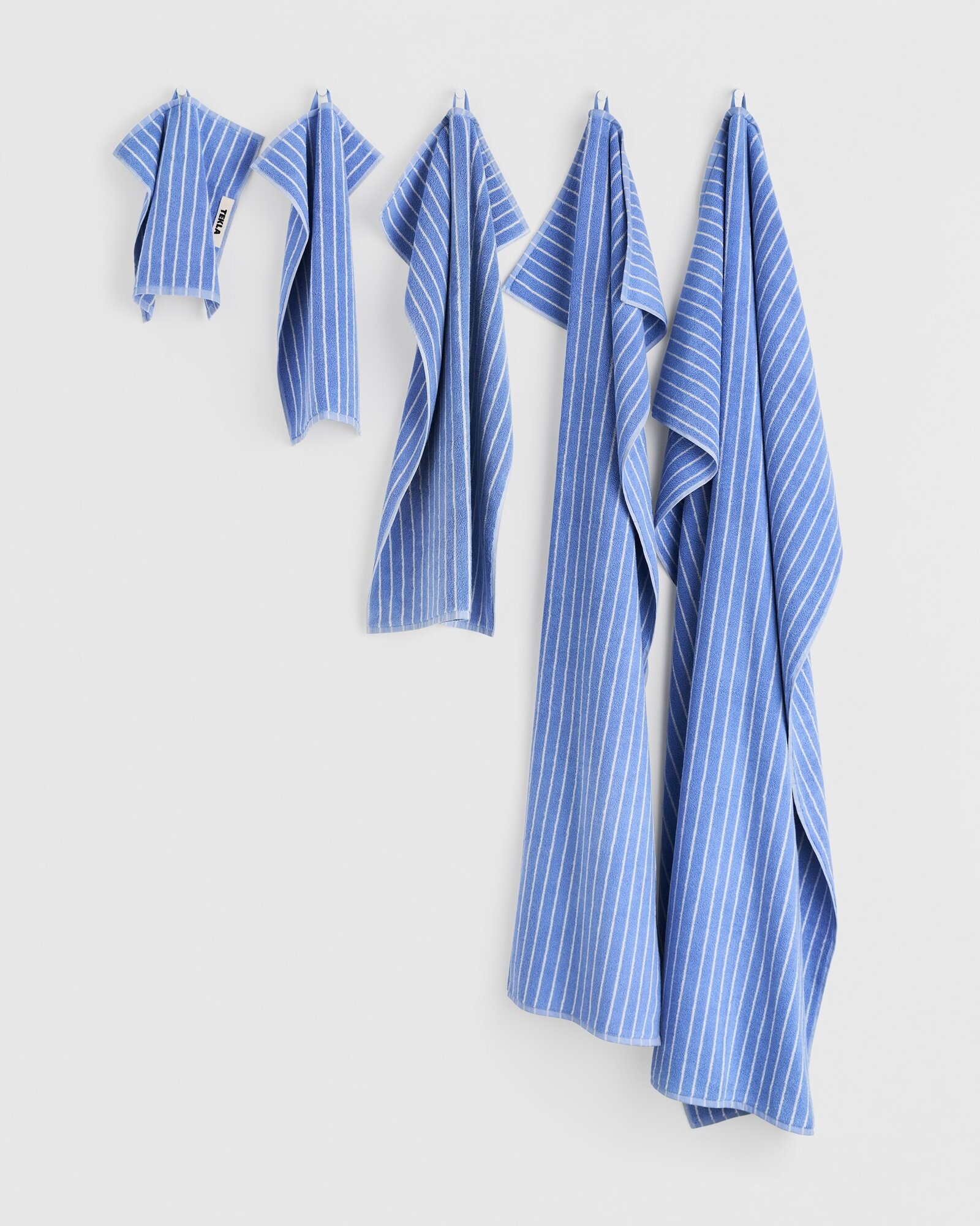 Tekla Terry towel, clear blue stripes | Finnish Design Shop IE