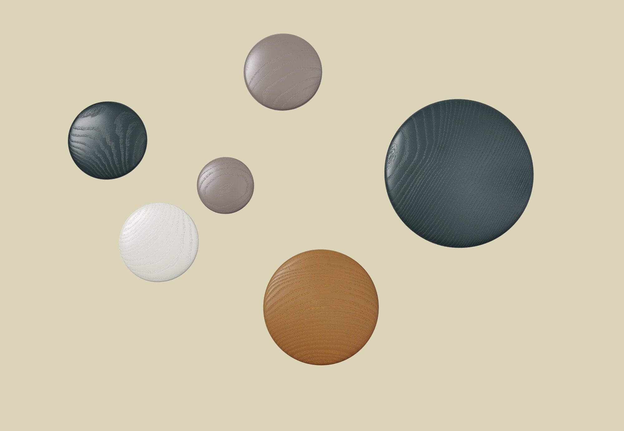 Muuto Dots Wood coat hook, dark green | Finnish Design Shop