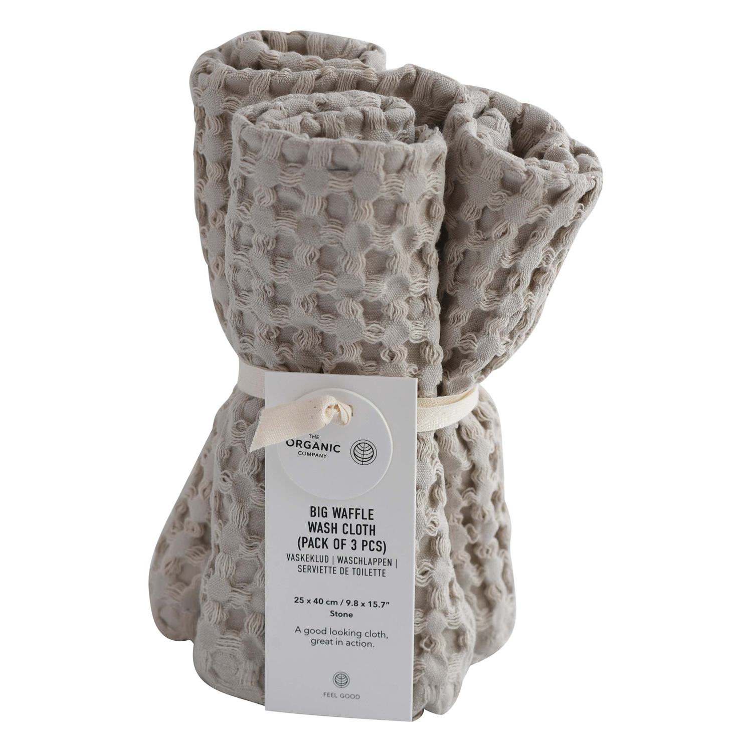 The Organic Company Big Waffle mini towel, 3 pcs, stone | Finnish ...