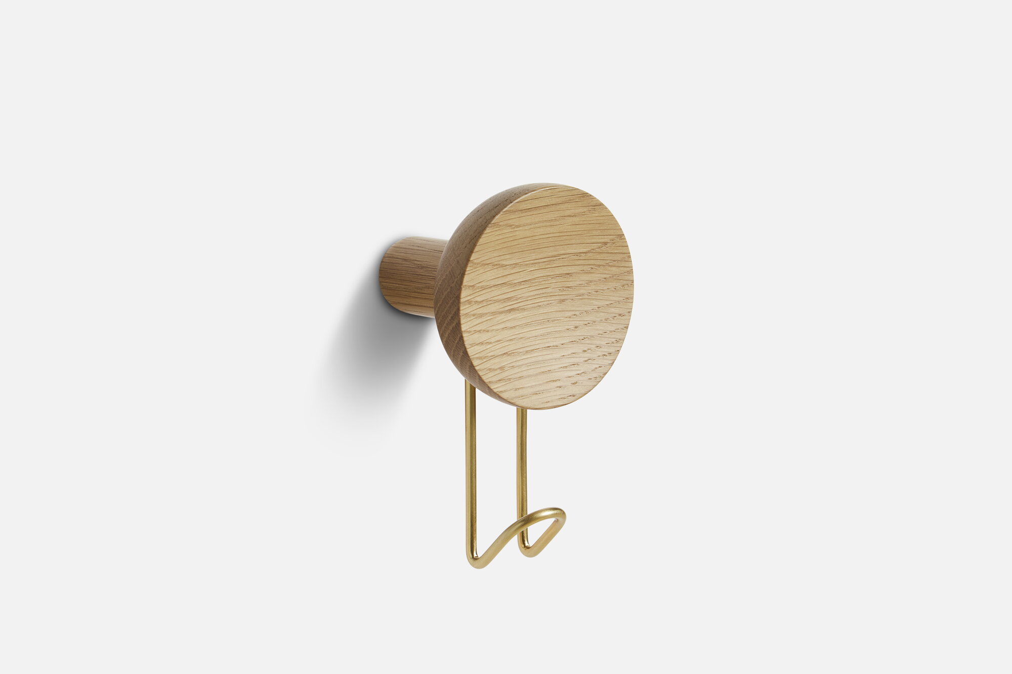 Woud Around wall hanger, large, white pigmented oak - brass | Finnish ...