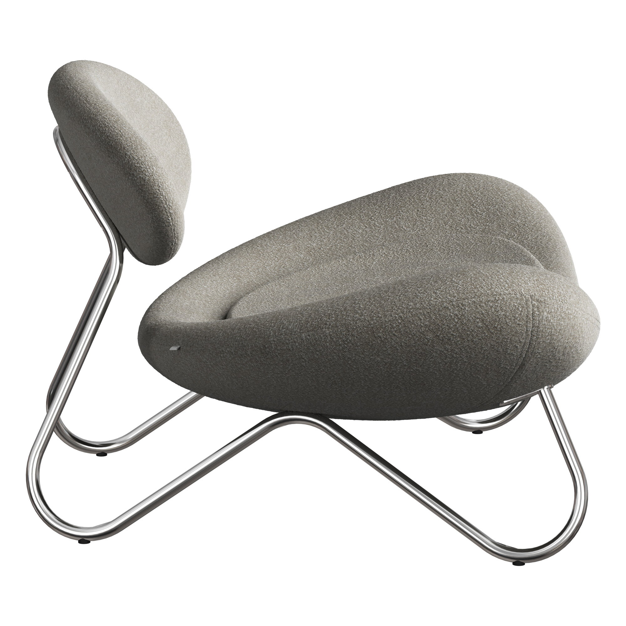 Woud Meadow lounge chair, krom - Alpine 01 Natural | Finnish Design Shop