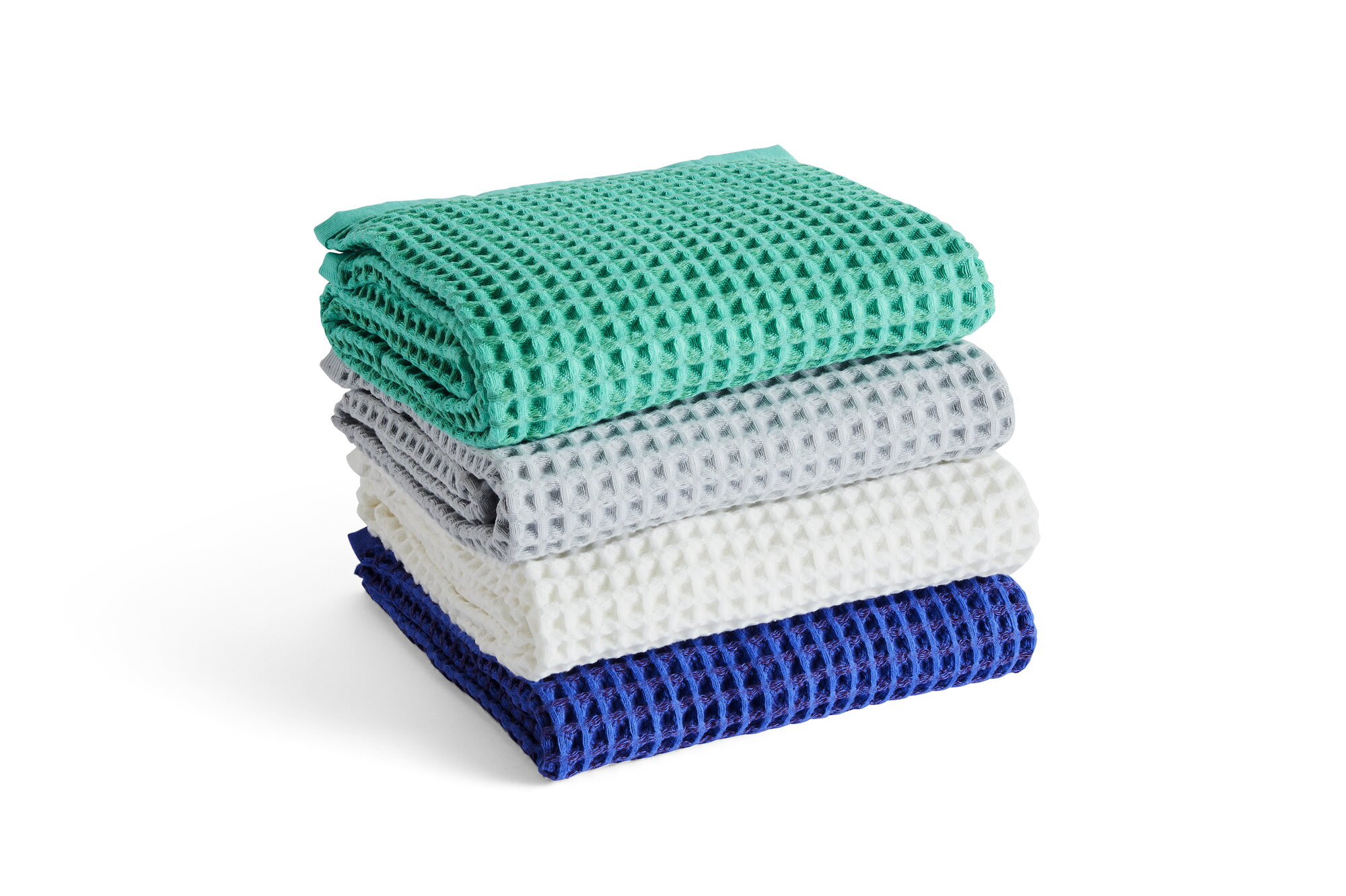 HAY Waffle bath towel, emerald green | Finnish Design Shop