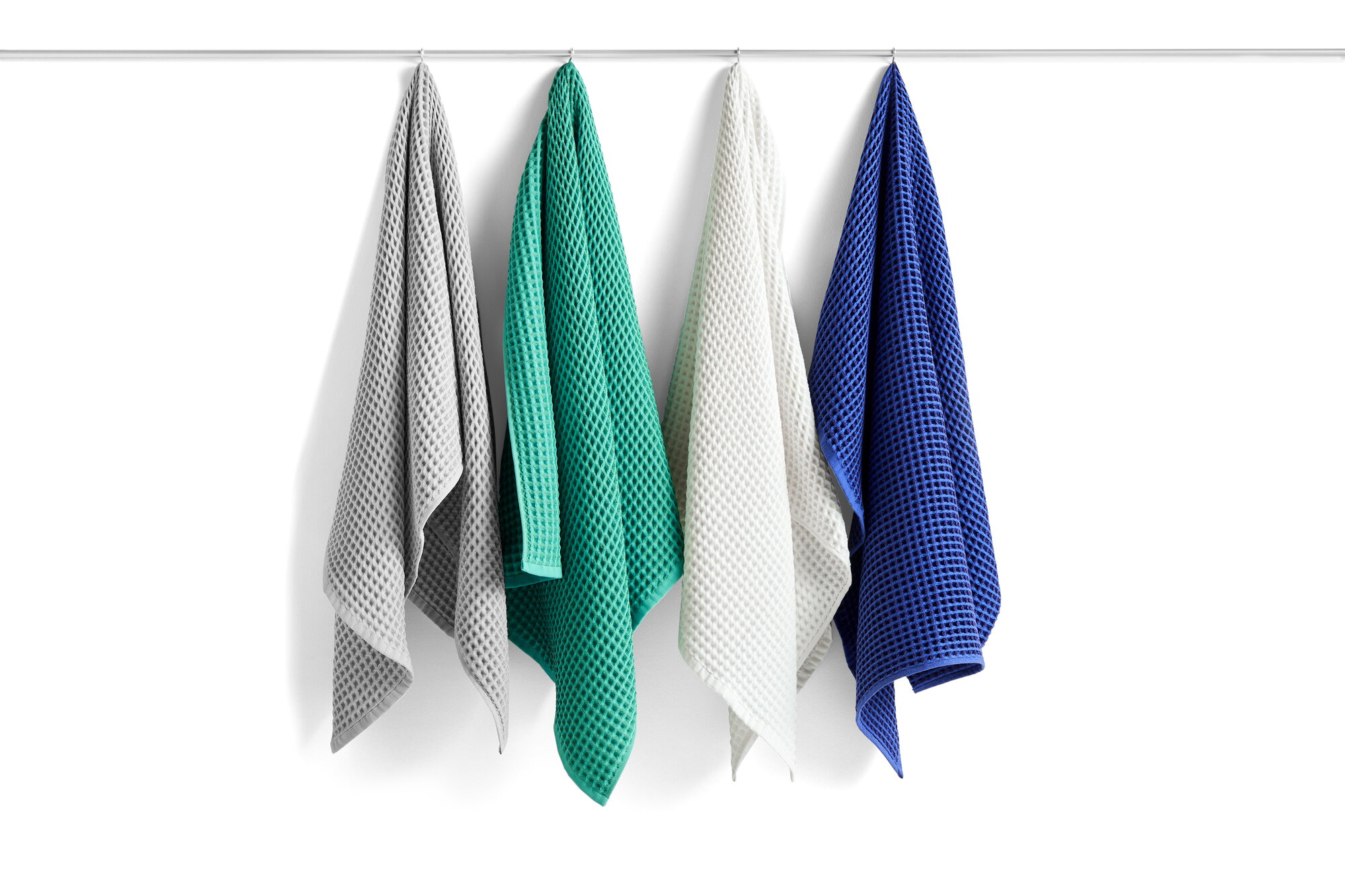 HAY Waffle bath towel, emerald green | Finnish Design Shop IE