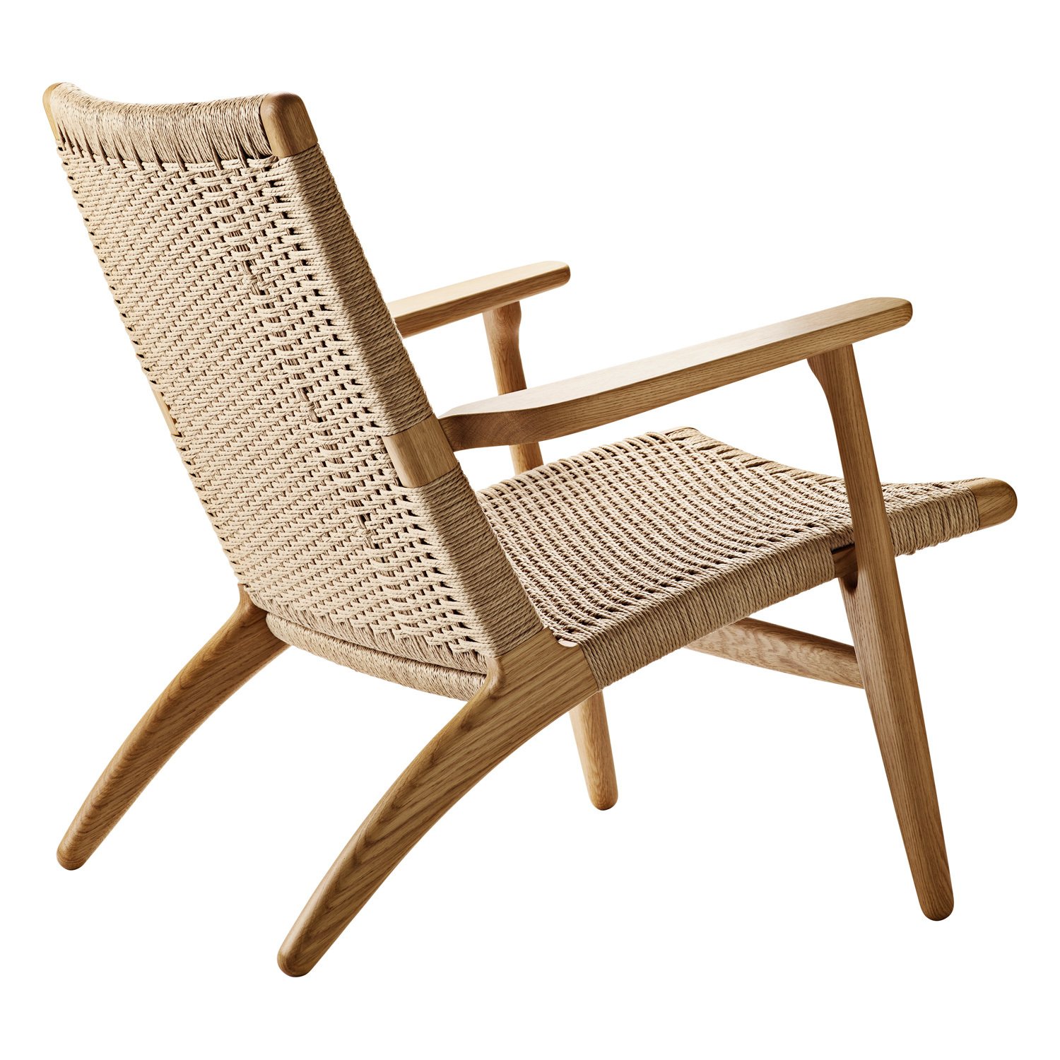 Carl Hansen & Søn CH25 lounge chair, oiled oak - natural cord | Finnish ...