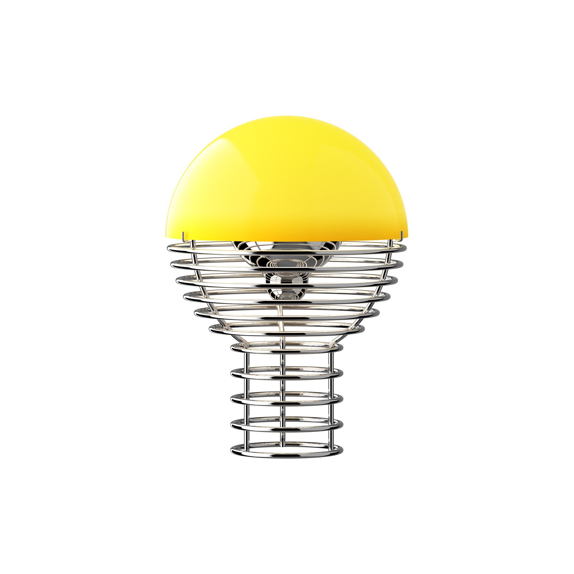 Verpan Wire Portable table lamp, 18 cm, chrome - yellow | Finnish ...