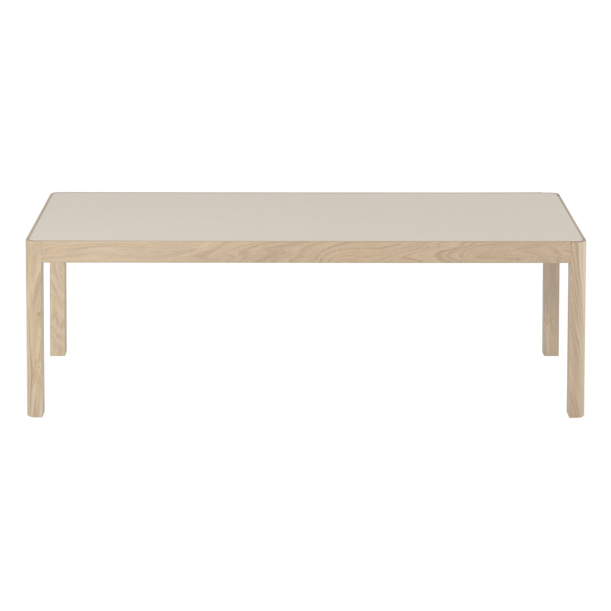 Muuto Workshop coffee table, 120 x 43 cm, oak - warm grey linoleum ...
