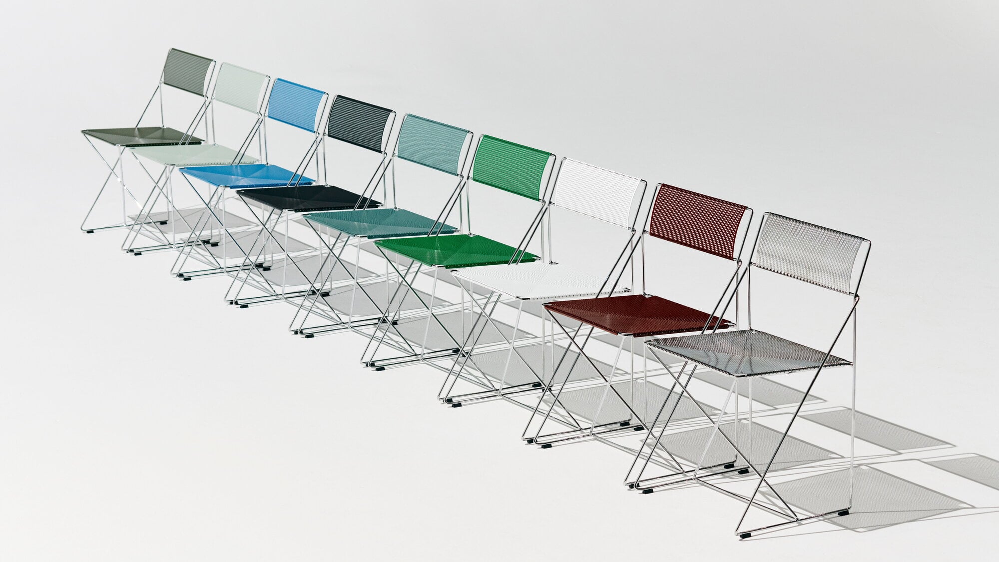 HAY X-Line chair, indoor, chromed - moss | Finnish Design Shop