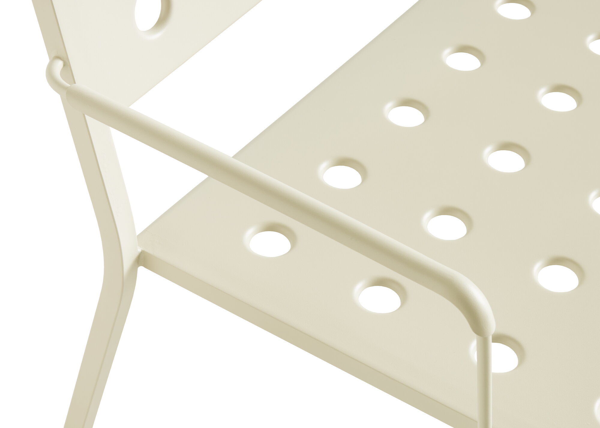 HAY Balcony Lounge bench w. armrest, 121,5 x 69 cm, chalk beige ...