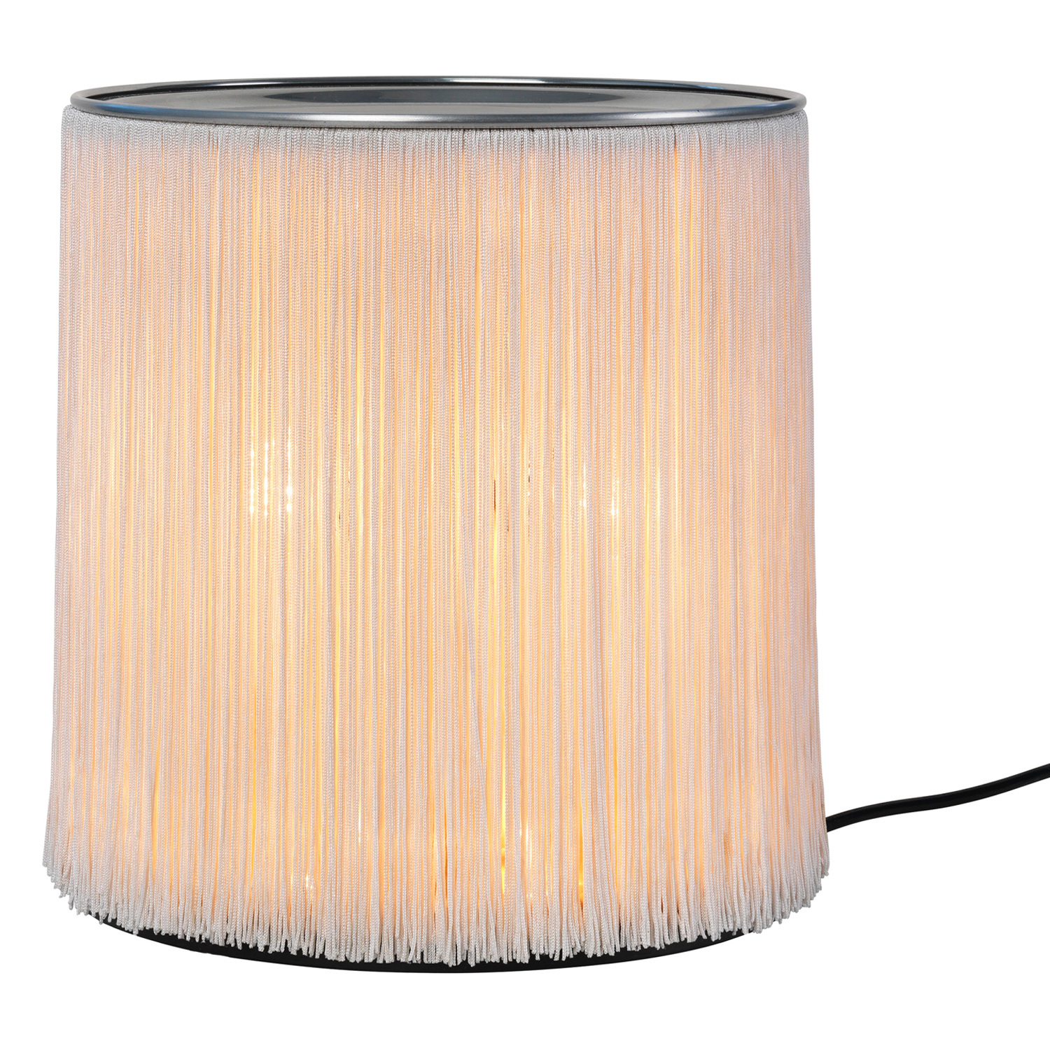 GUBI Model 597 table lamp, polished aluminium - cream fringe | Finnish ...