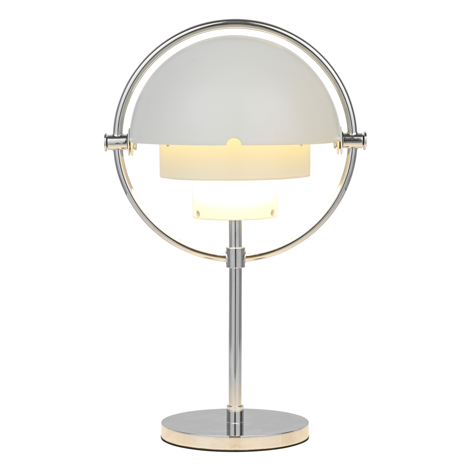GUBI Multi-lite portable table lamp, chrome - white | Finnish Design Shop