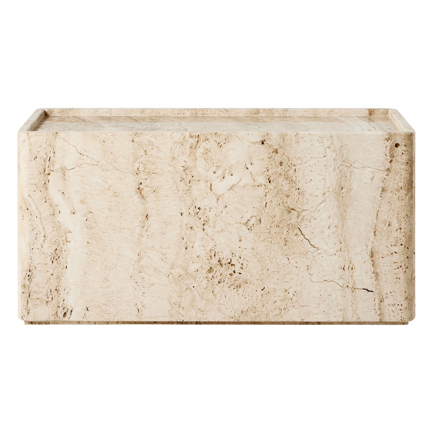 GUBI Pietra side table, 30 x 80 x 40 cm, neutral white travertine ...