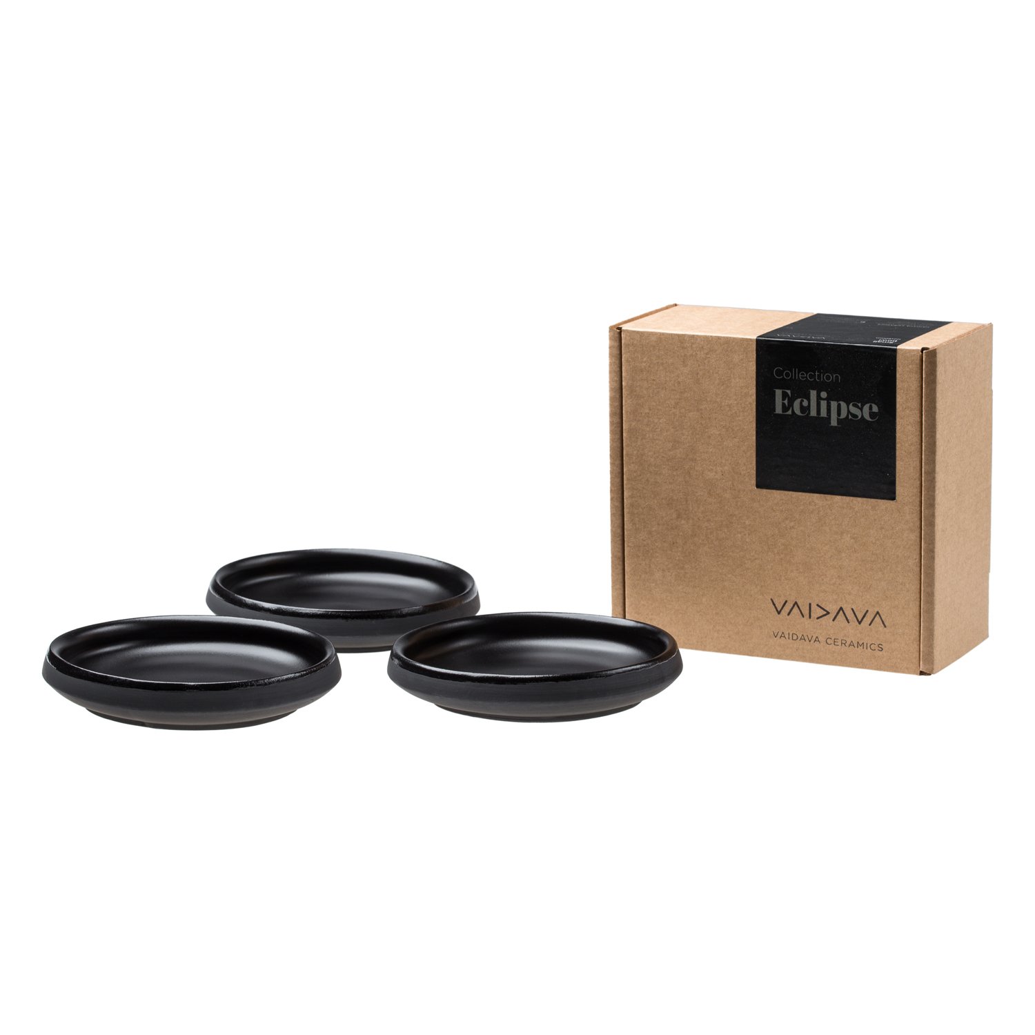 Vaidava Ceramics Eclipse snack plate 11,5 cm, 3 pcs, black | Finnish ...
